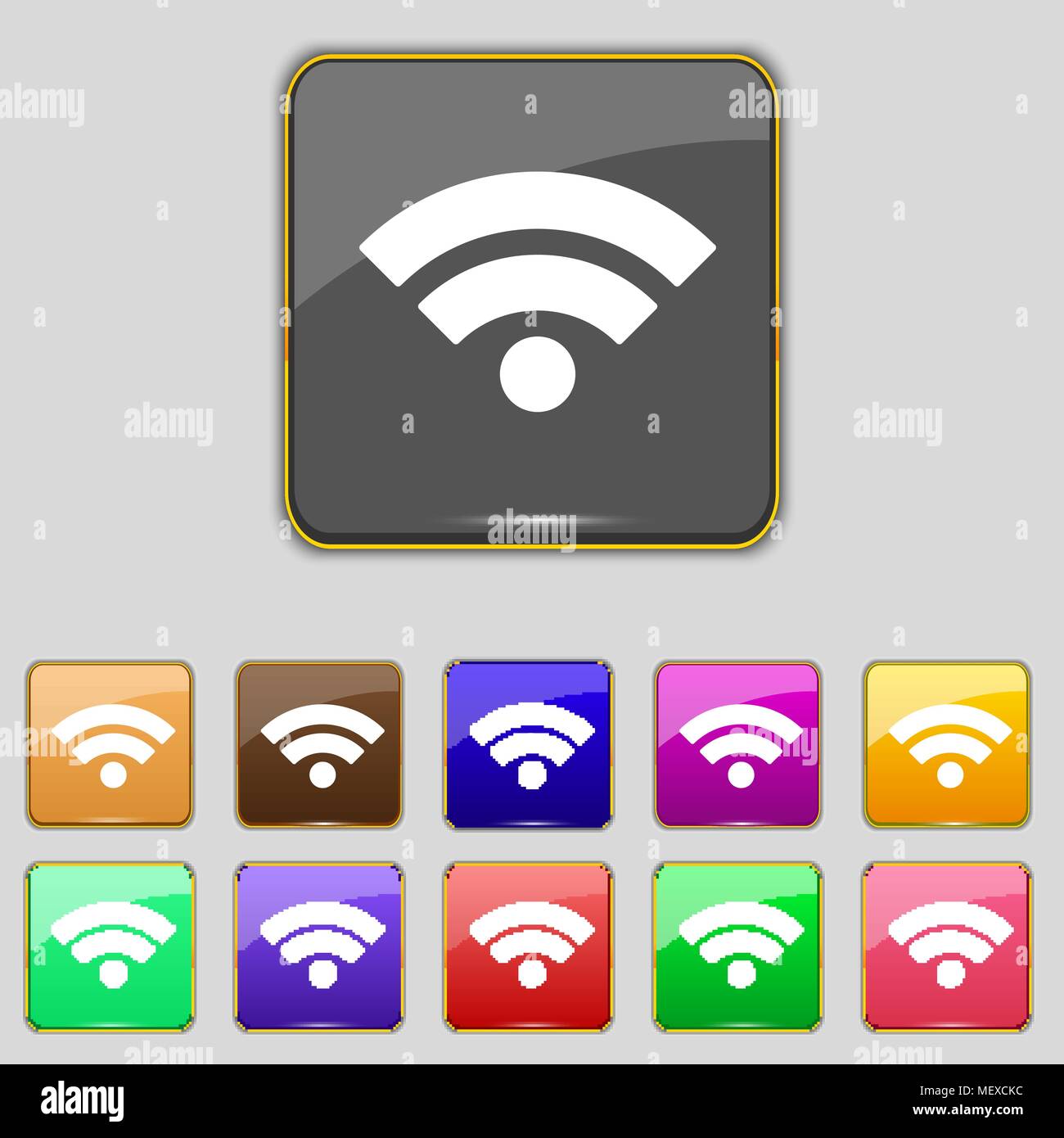 Wifi sign. Wi-fi symbol. Wireless Network icon. Wifi zone Set colourful ...