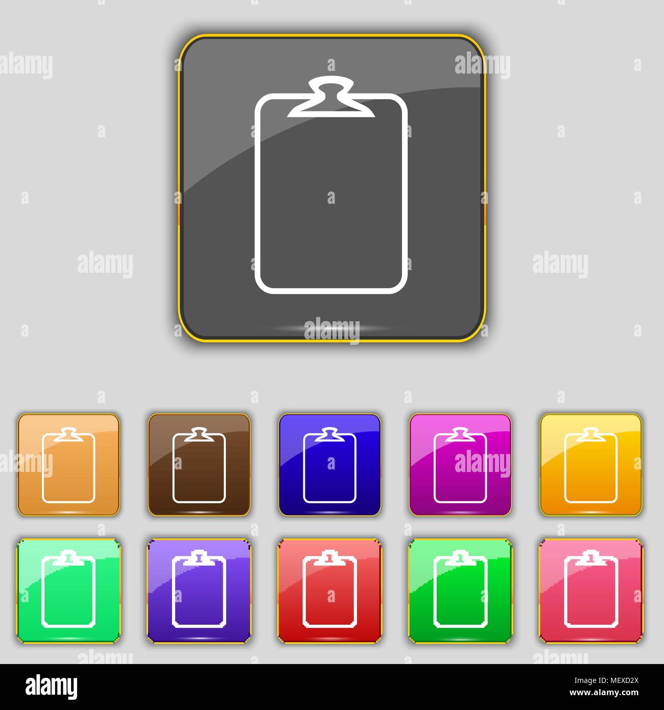 File annex icon. Paper clip symbol. Attach sign. Set of coloured ...