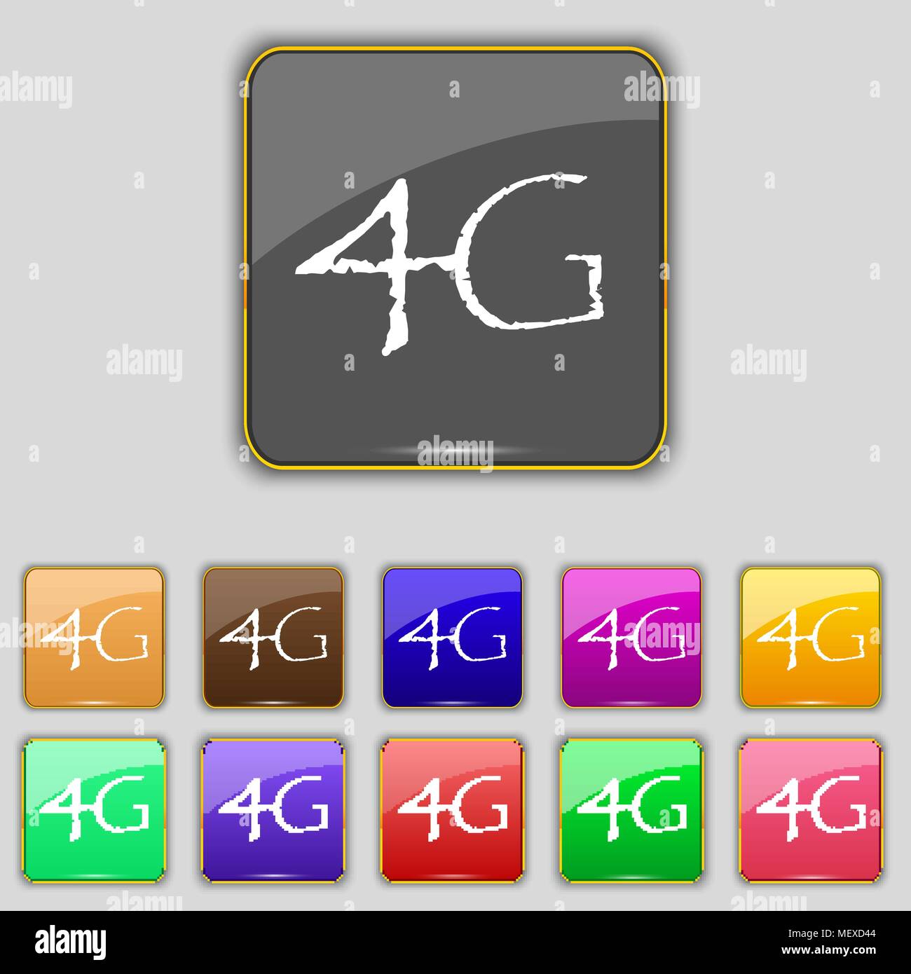 4G sign icon. Mobile telecommunications technology symbol. Set of ...
