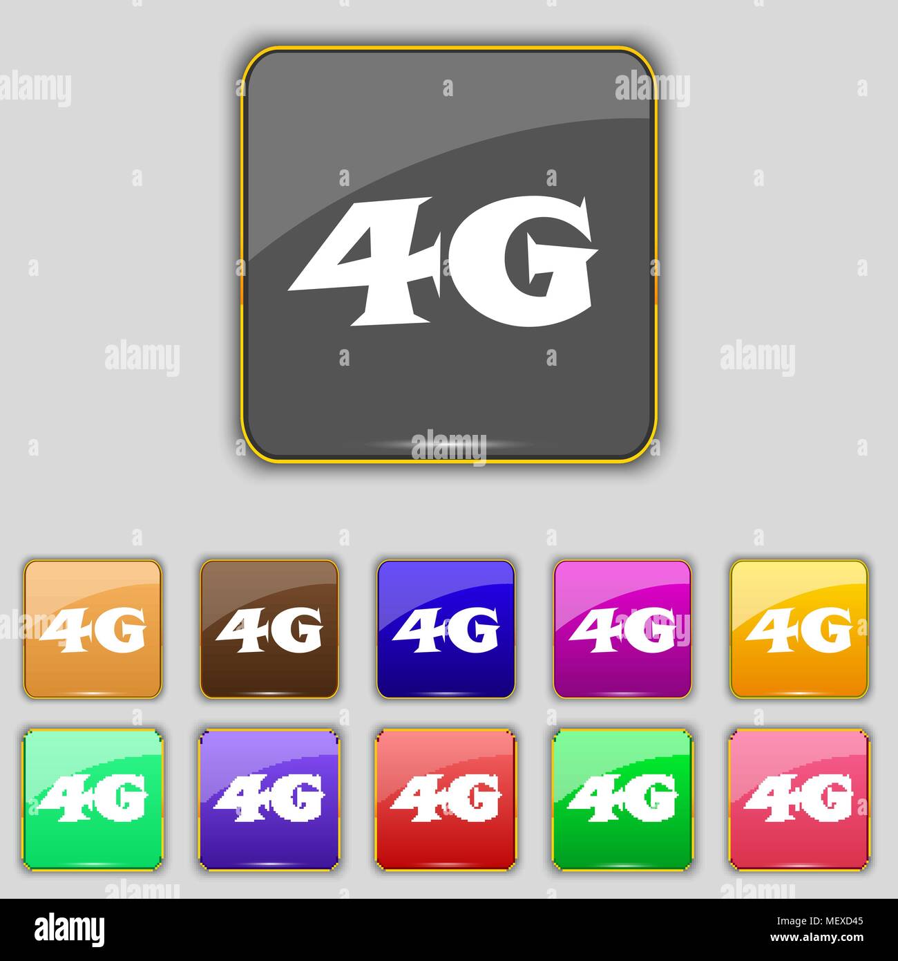 4G sign icon. Mobile telecommunications technology symbol. Set of ...