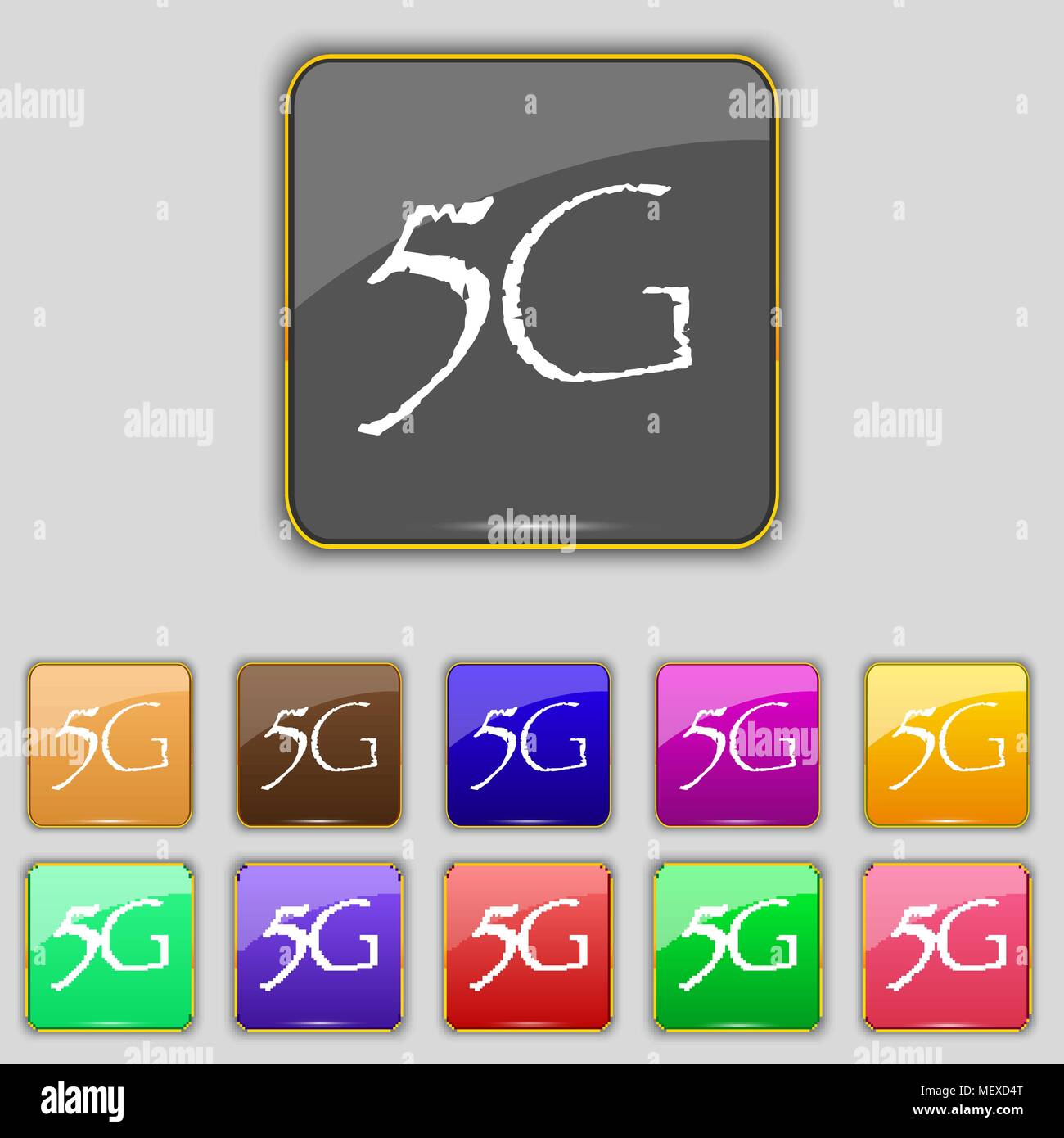 5G sign icon. Mobile telecommunications technology symbol. Set of ...