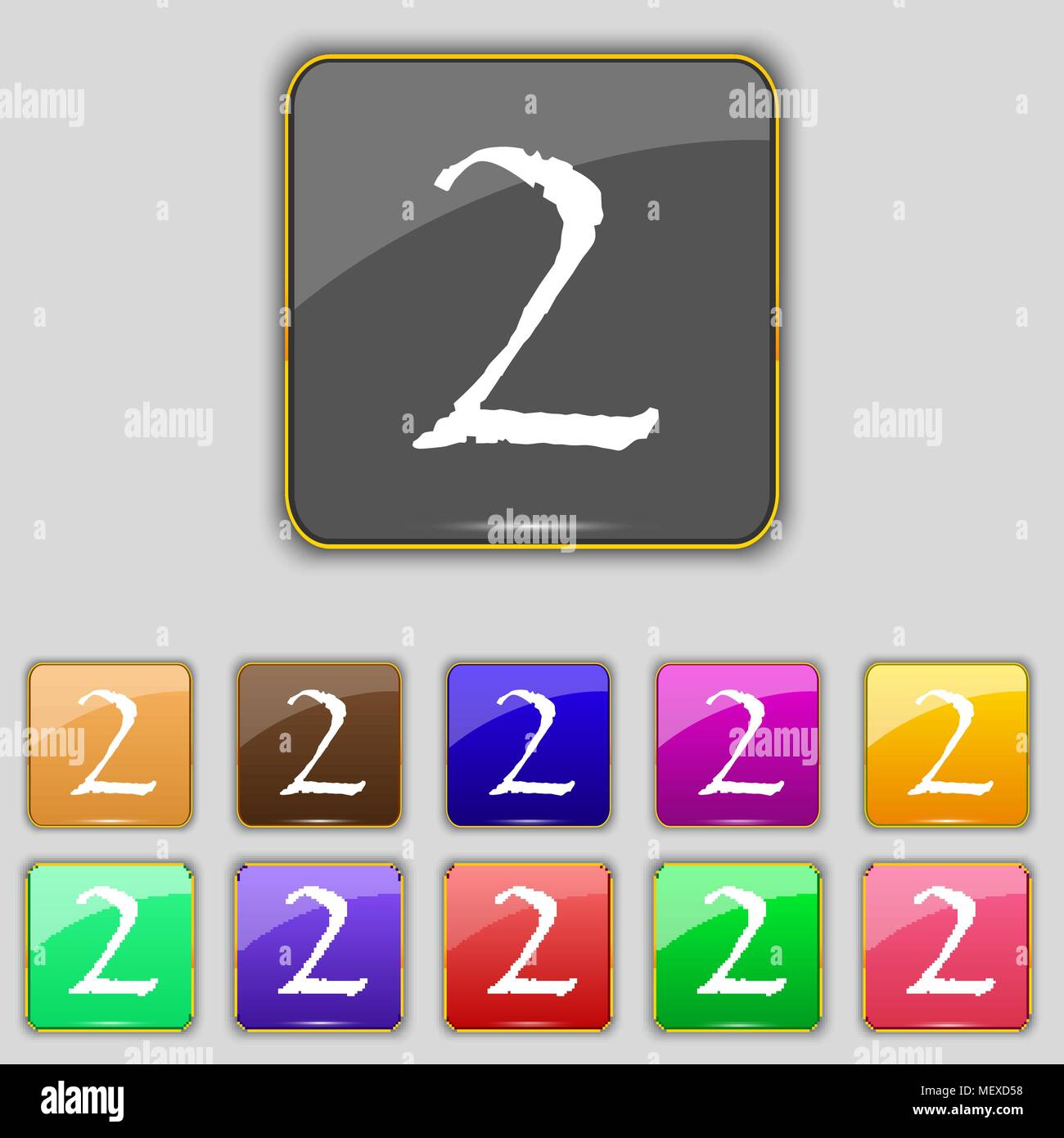 Second place award sign. Winner symbol. Step two. Set of coloured ...