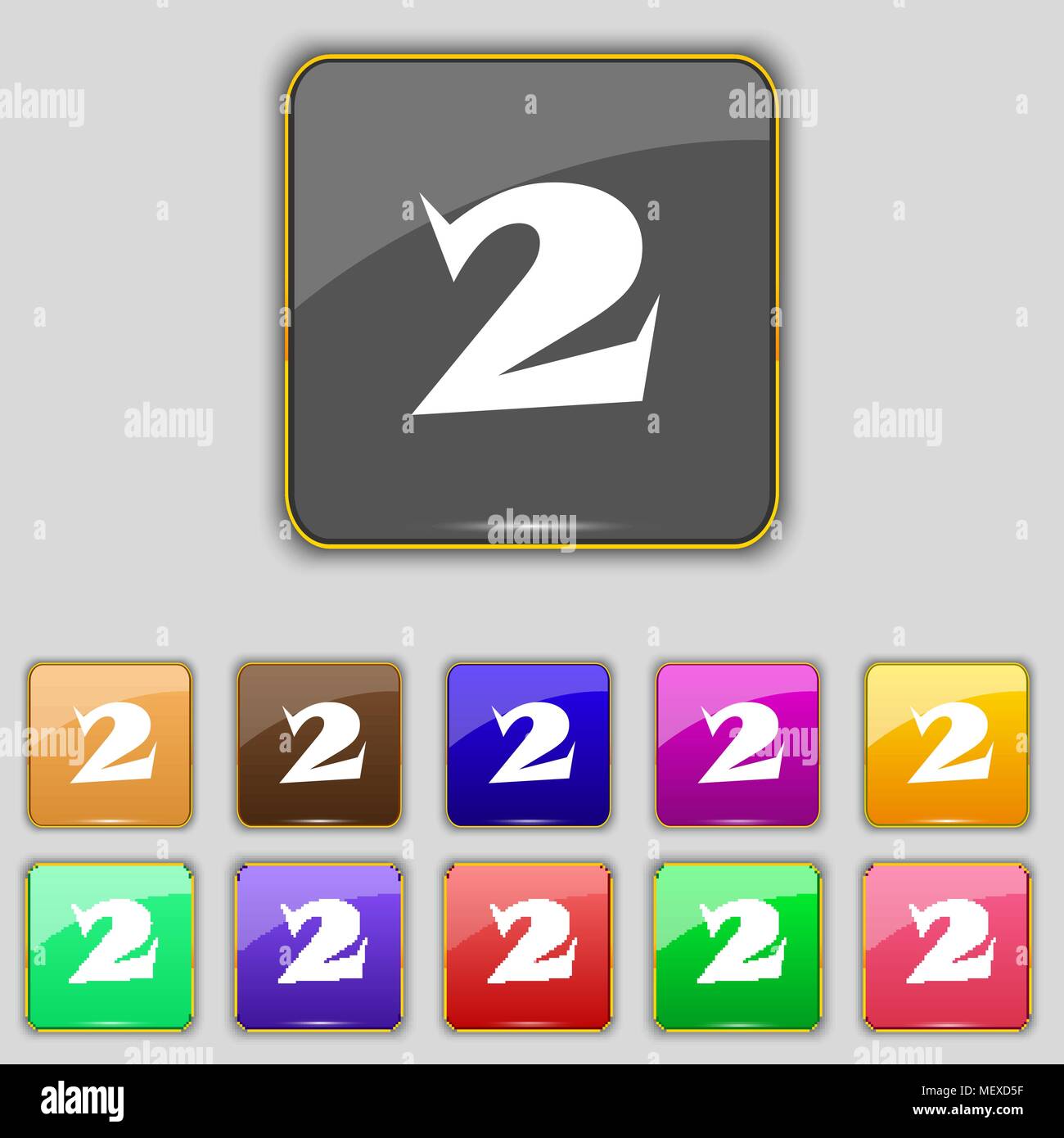 Second place award sign. Winner symbol. Step two. Set of coloured ...