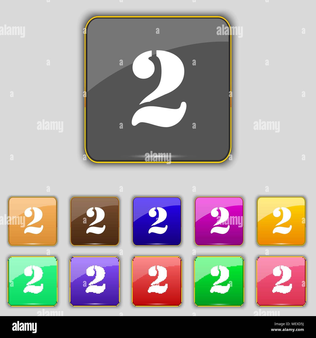 Second place award sign. Winner symbol. Step two. Set of coloured ...