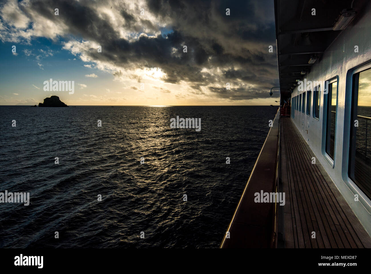 Caribbean Sunset from a boat Stock Photo - Alamy