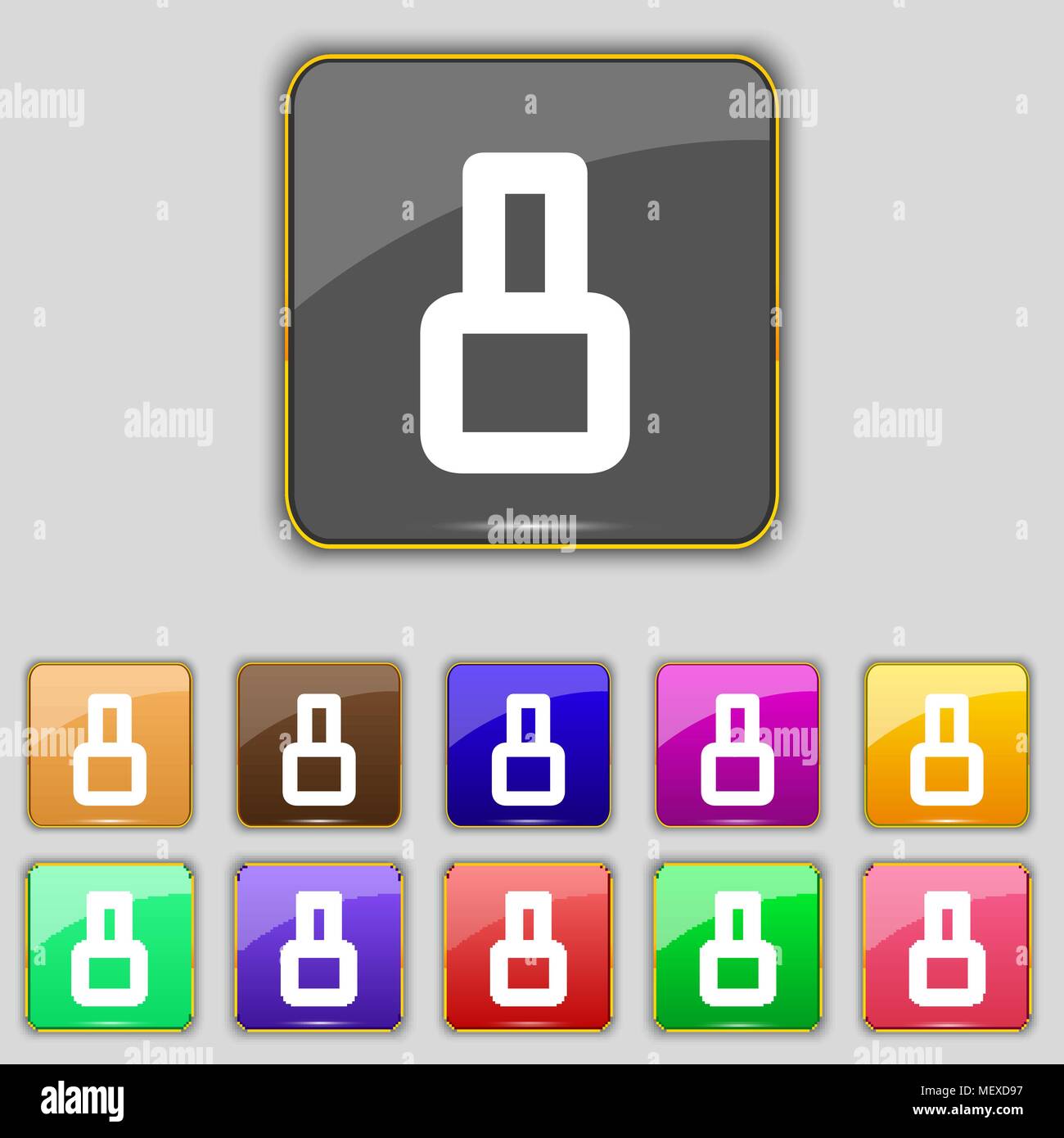 number Eight icon sign. Set of coloured buttons. Vector illustration ...