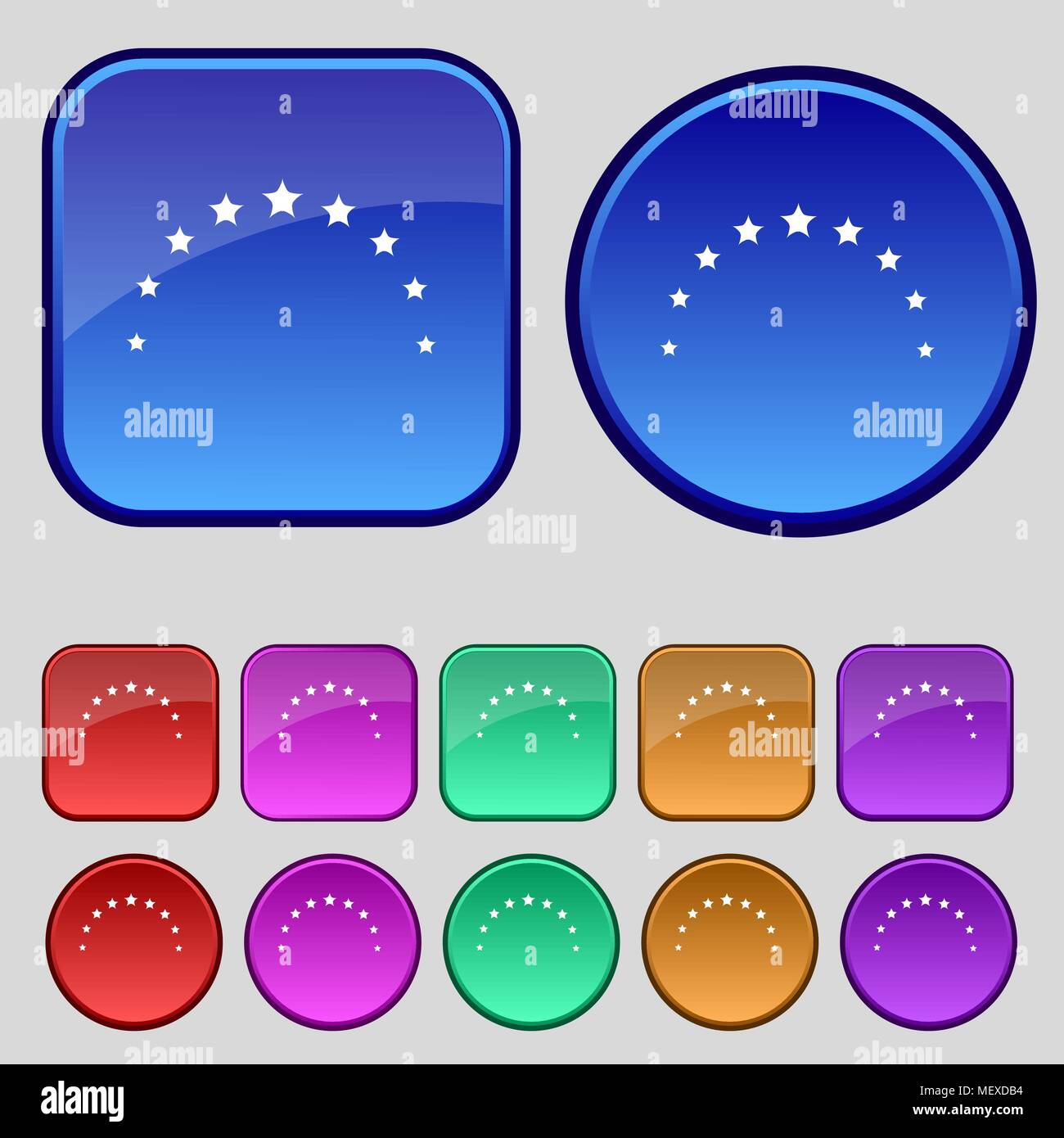 Star sign icon. Favorite button. Navigation symbol. Set colourful ...