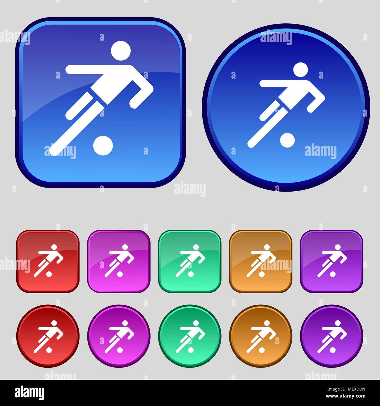football player icon. Flat modern Set colourful web buttons. Vector ...