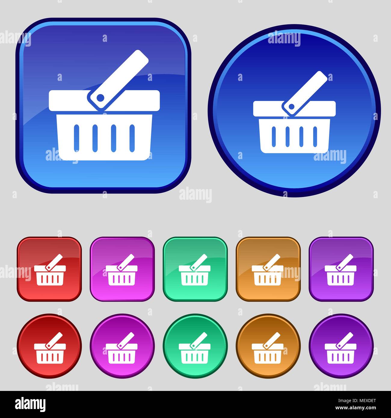 Shopping Cart sign icon. Online buying button. Set colourful buttons ...
