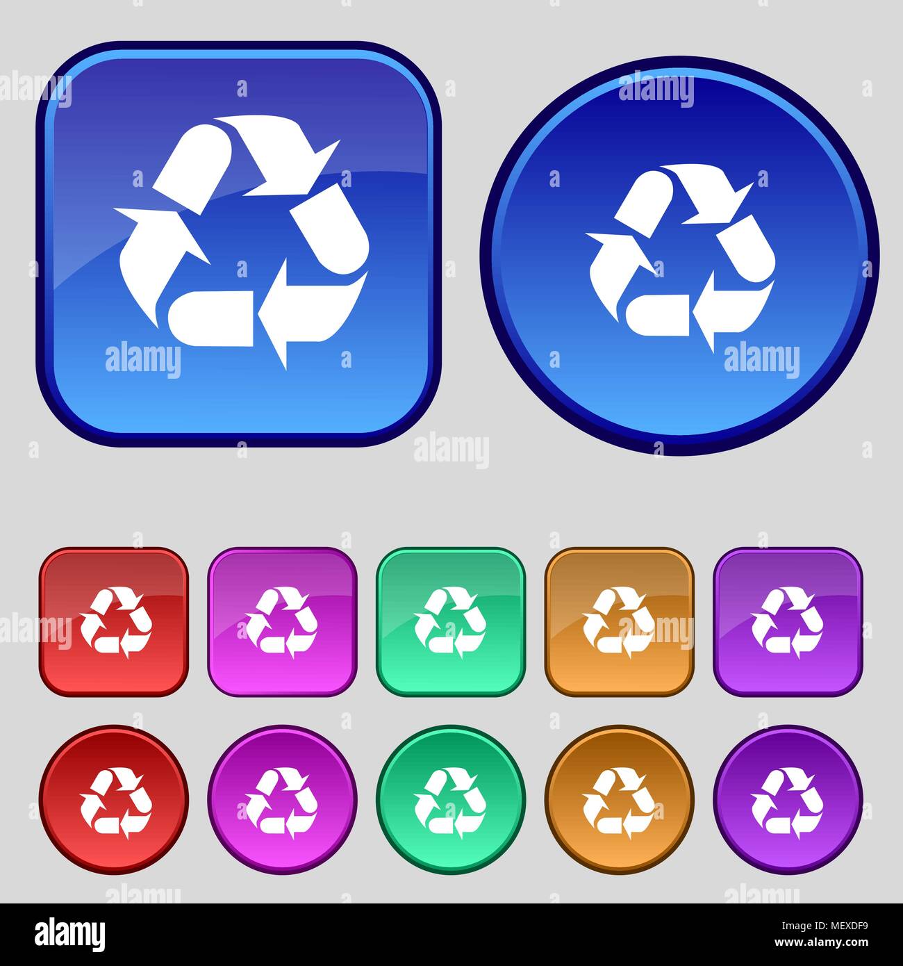 processing icon. Flat modern Set colourful web buttons. Vector ...