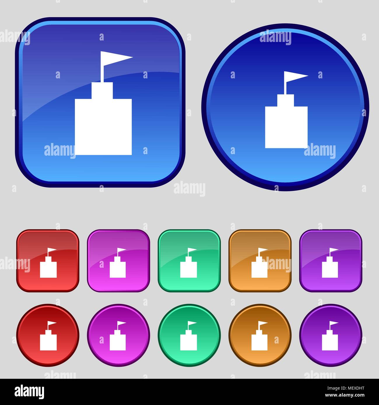 tower icon. Set Flat modern web colour button.Vector illustration Stock ...