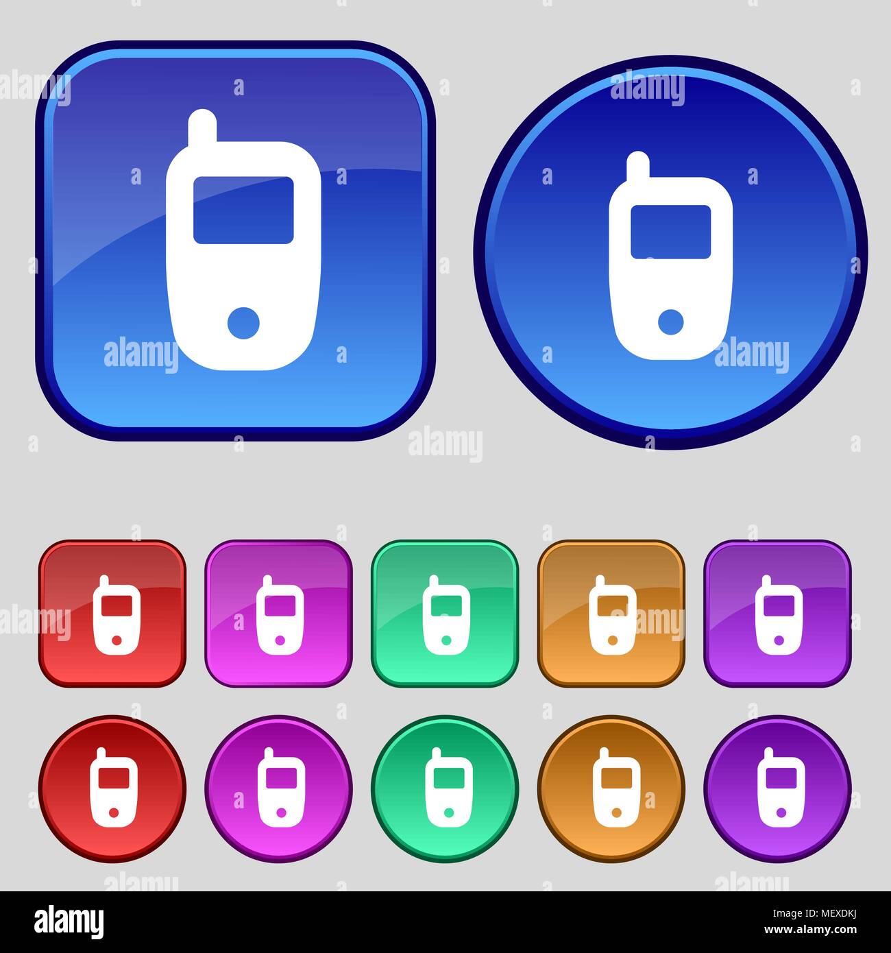 Mobile telecommunications technology symbol. Set colour buttons. Vector ...