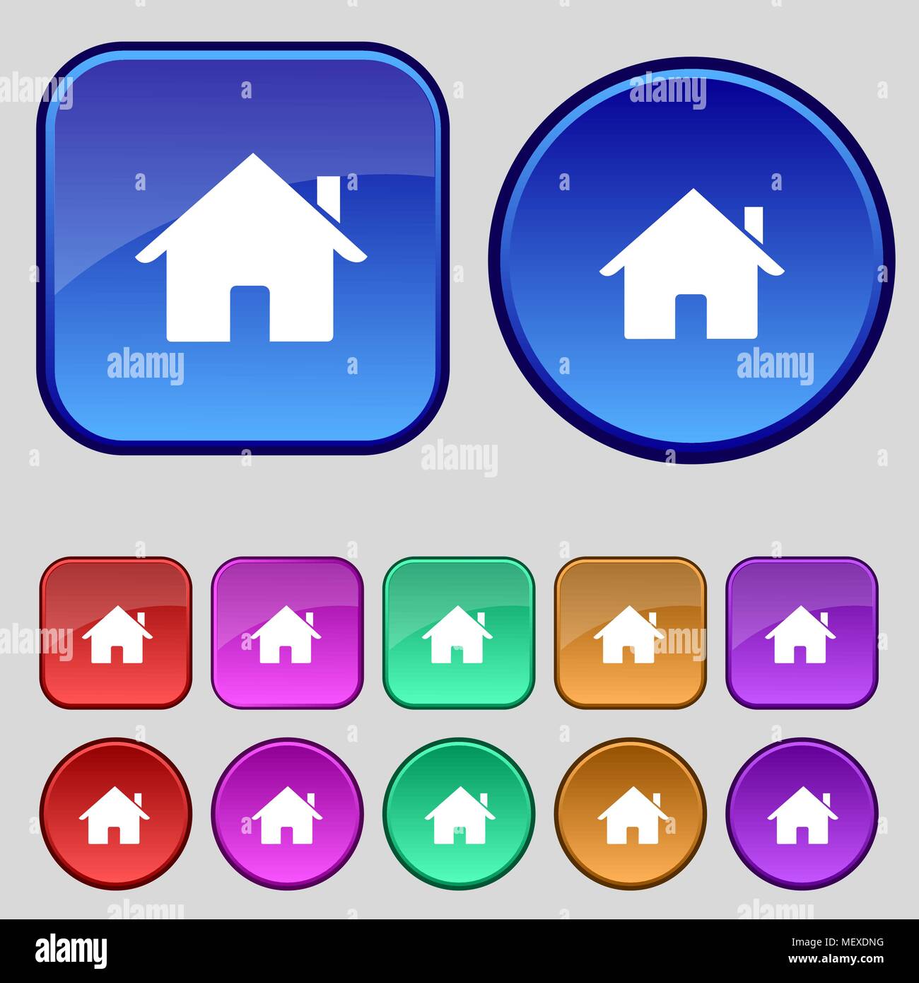 Home sign icon. Main page button. Navigation symbol. Set colur buttons ...