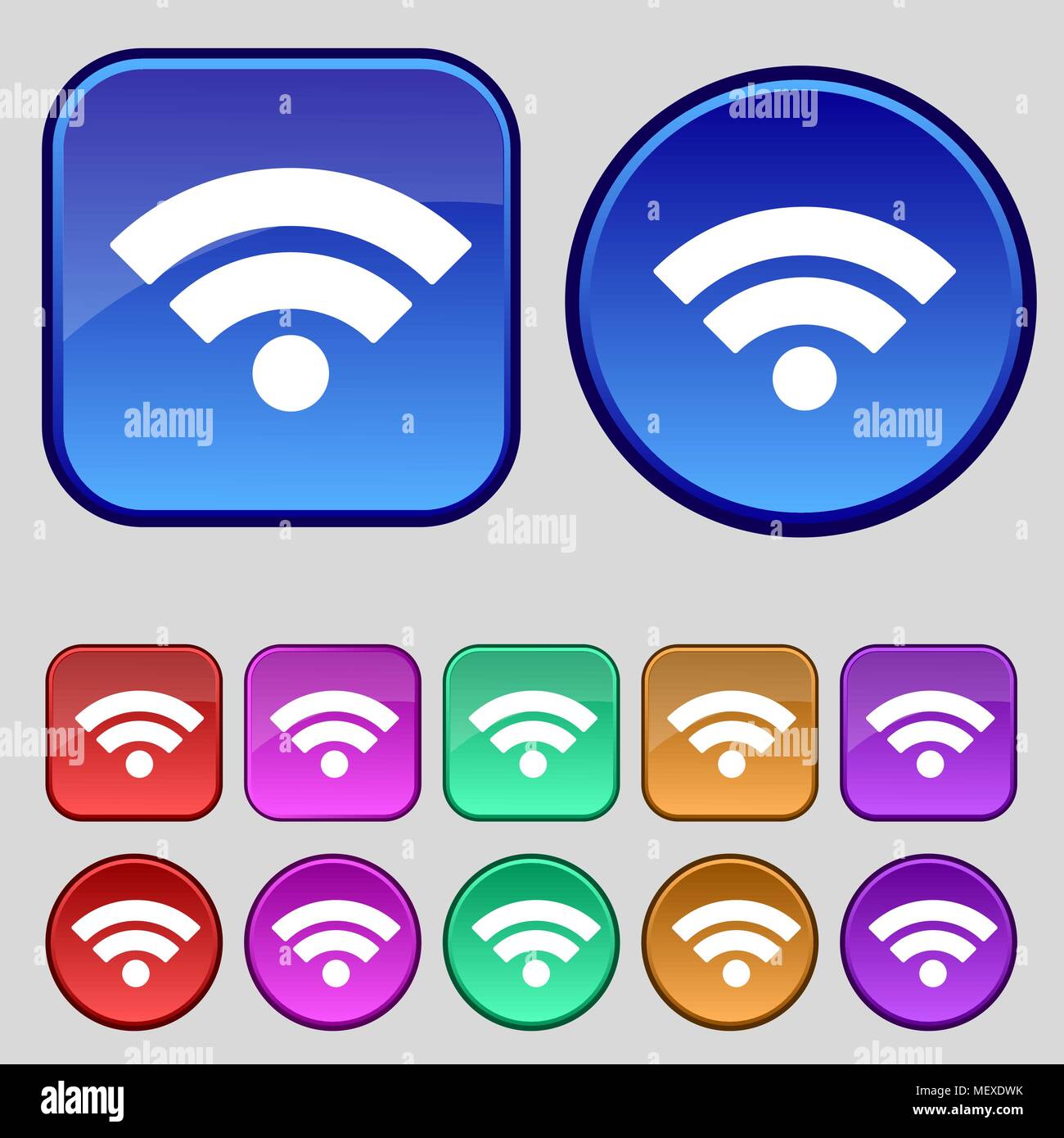 Wifi sign. Wi-fi symbol. Wireless Network icon. Wifi zone Set colourful ...