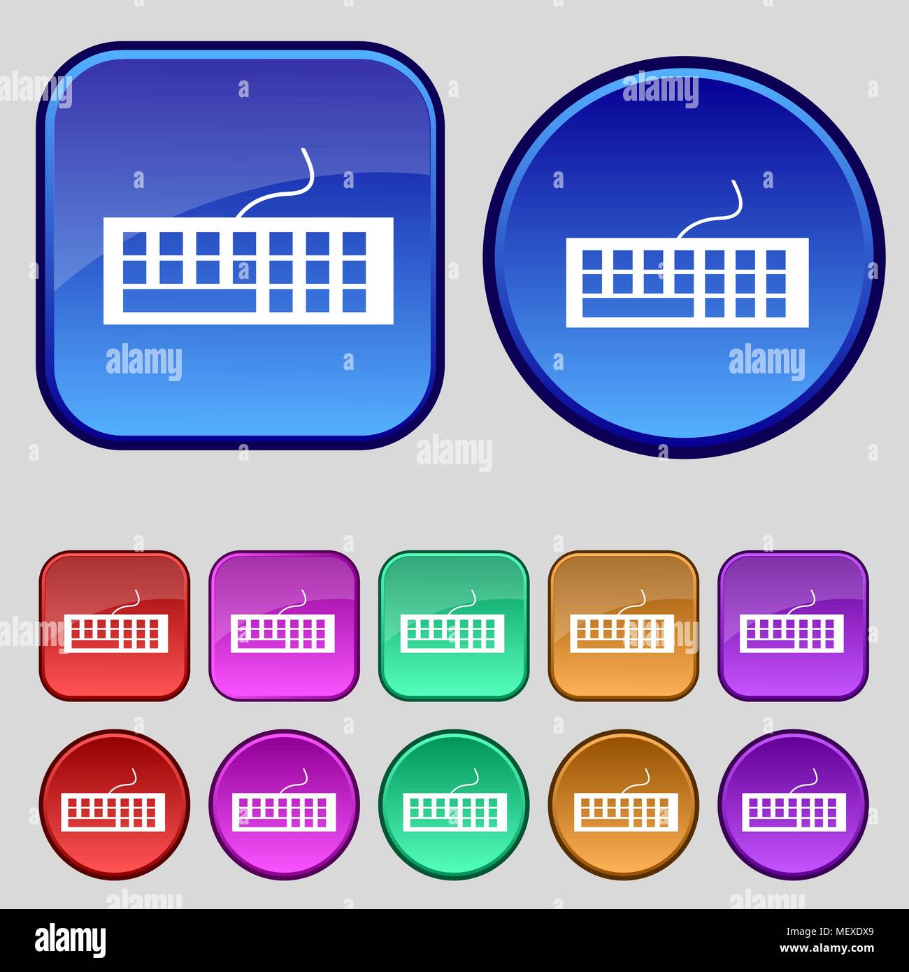 Computer keyboard Icon. Set colourful buttons. Vector illustration ...