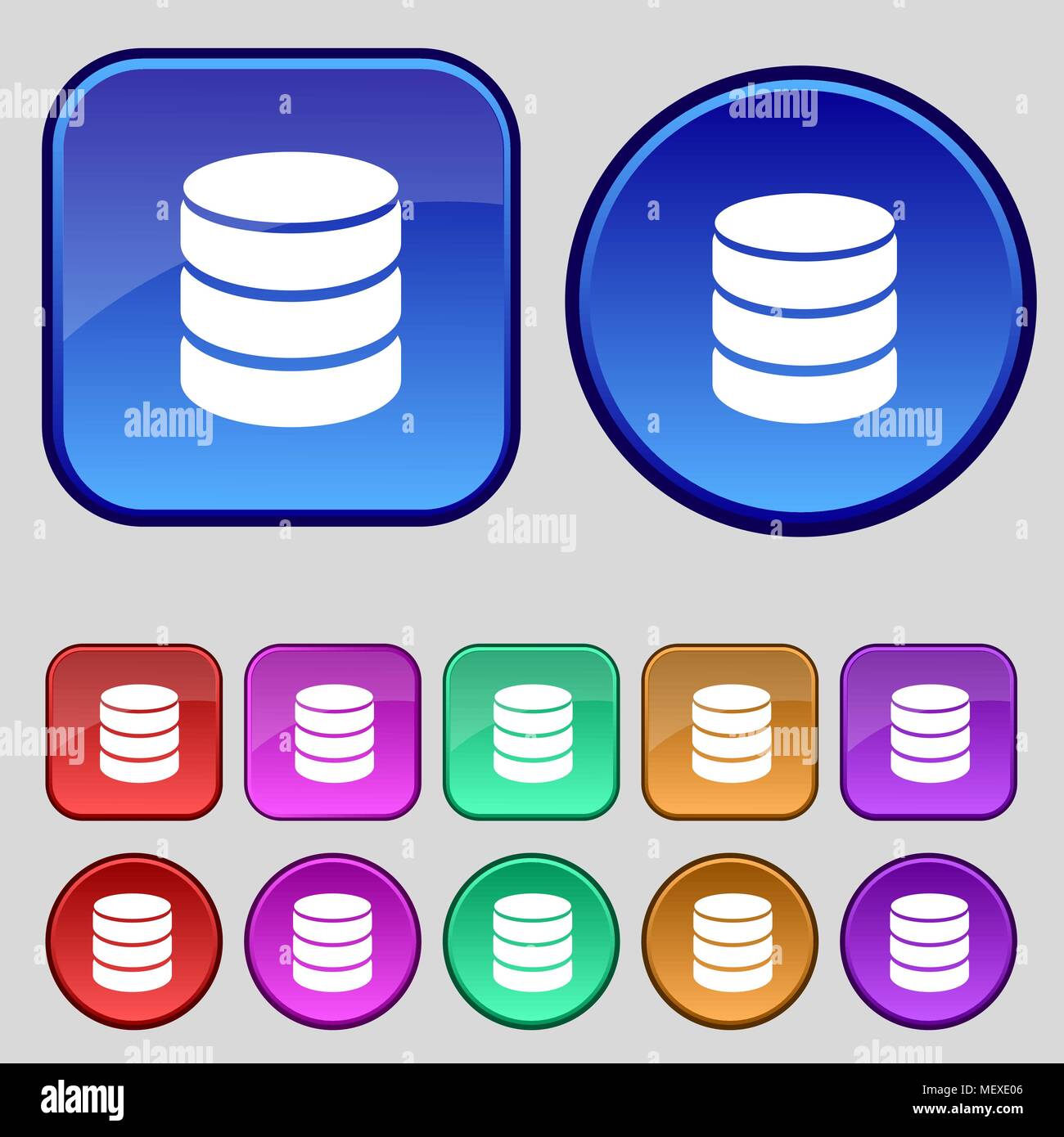 Hard disk and database sign icon. flash drive stick symbol. Set ...