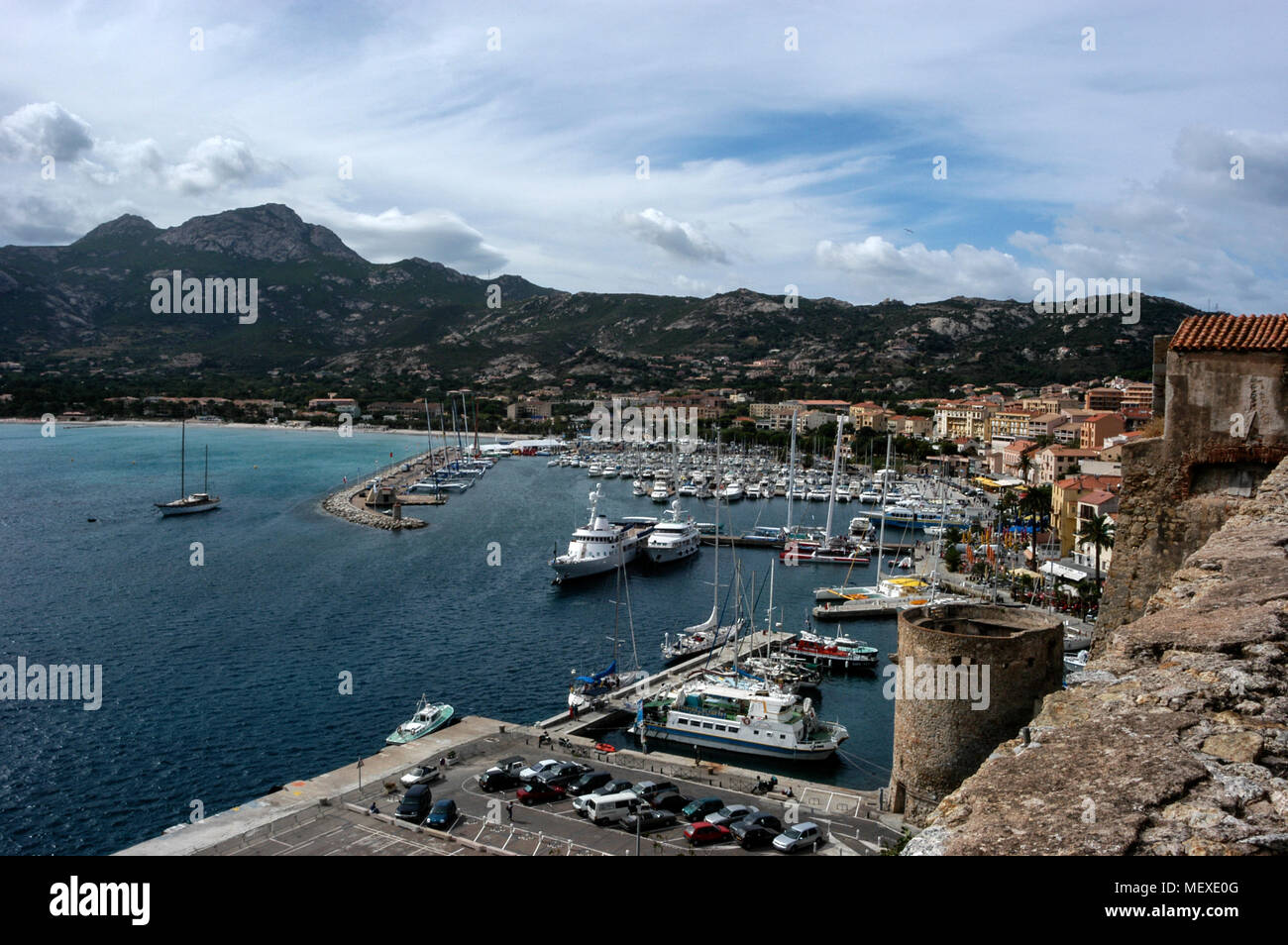 Overlooking the port and marina of Calvi from the battlements of the ...