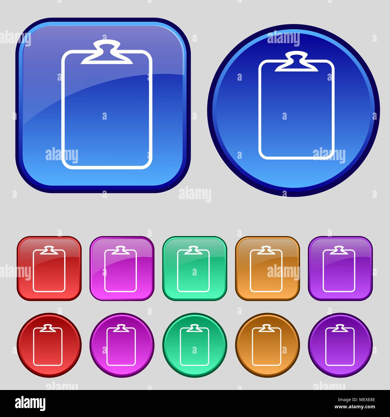 File annex icon. Paper clip symbol. Attach sign. Set of coloured ...