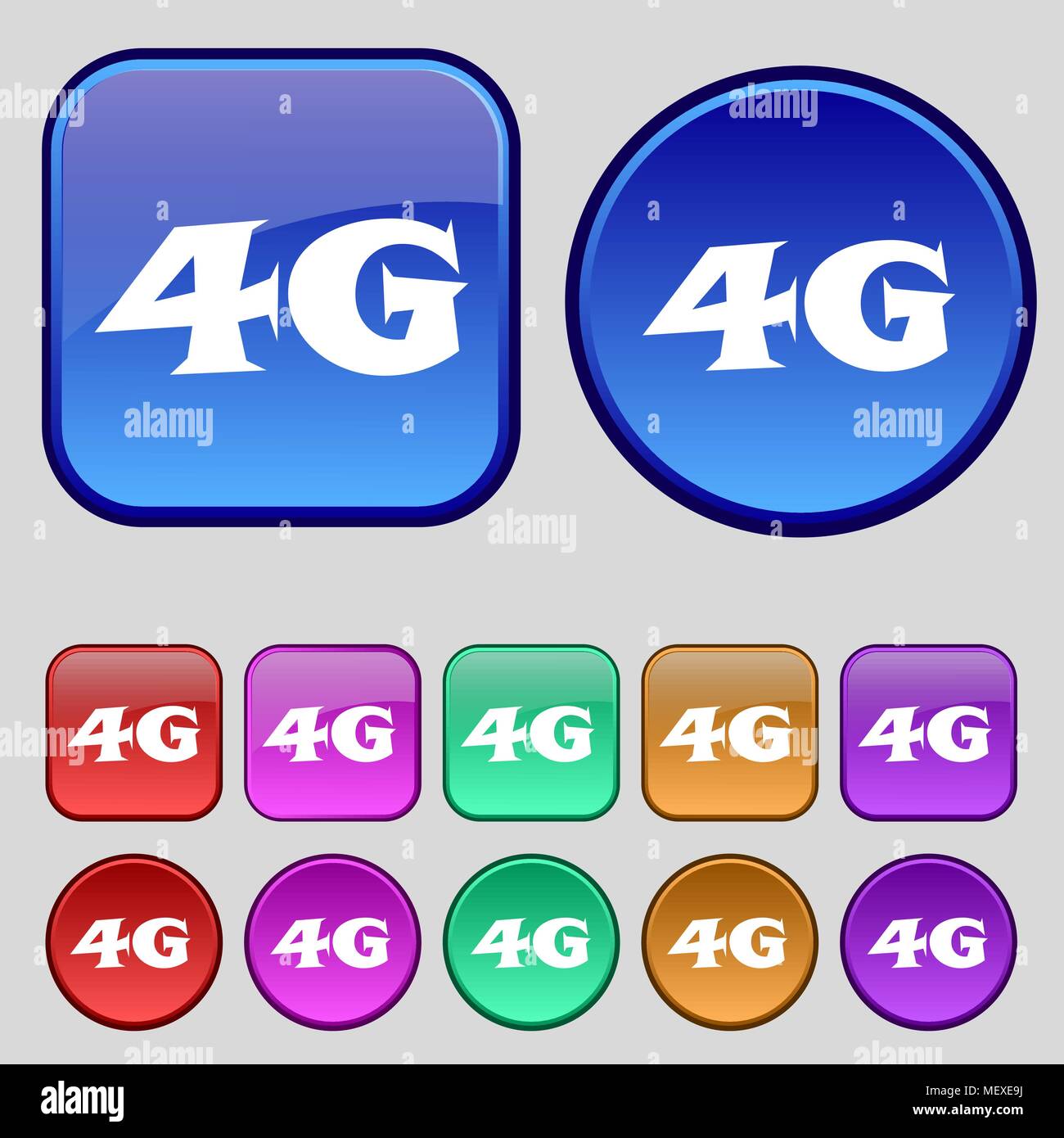 4G sign icon. Mobile telecommunications technology symbol. Set of ...