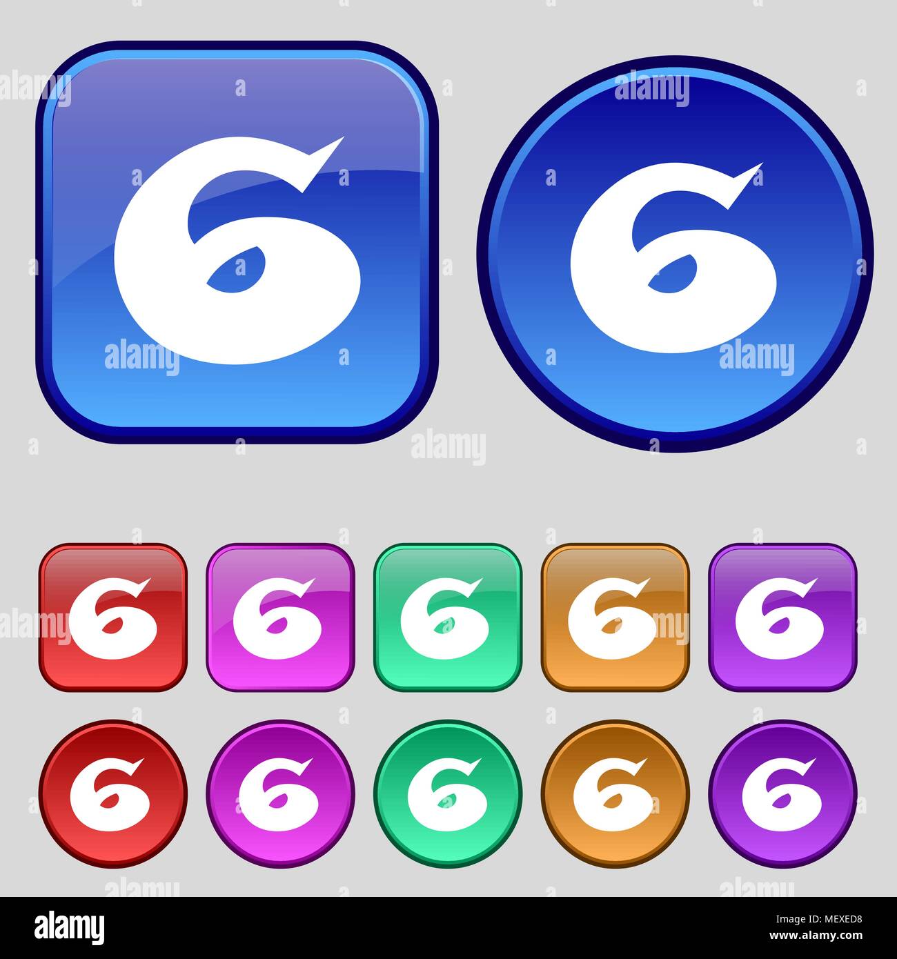 Number 6 buttons Stock Vector Images - Alamy