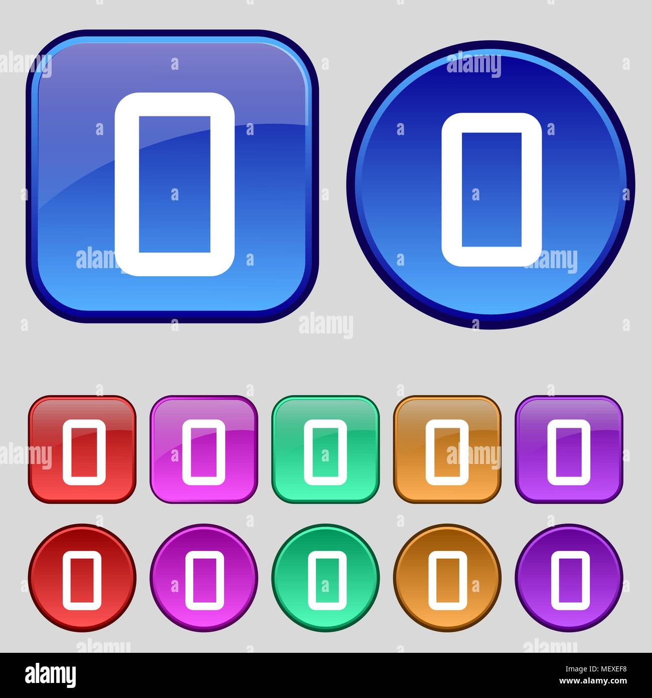 number zero icon sign. Set of coloured buttons. Vector illustration ...