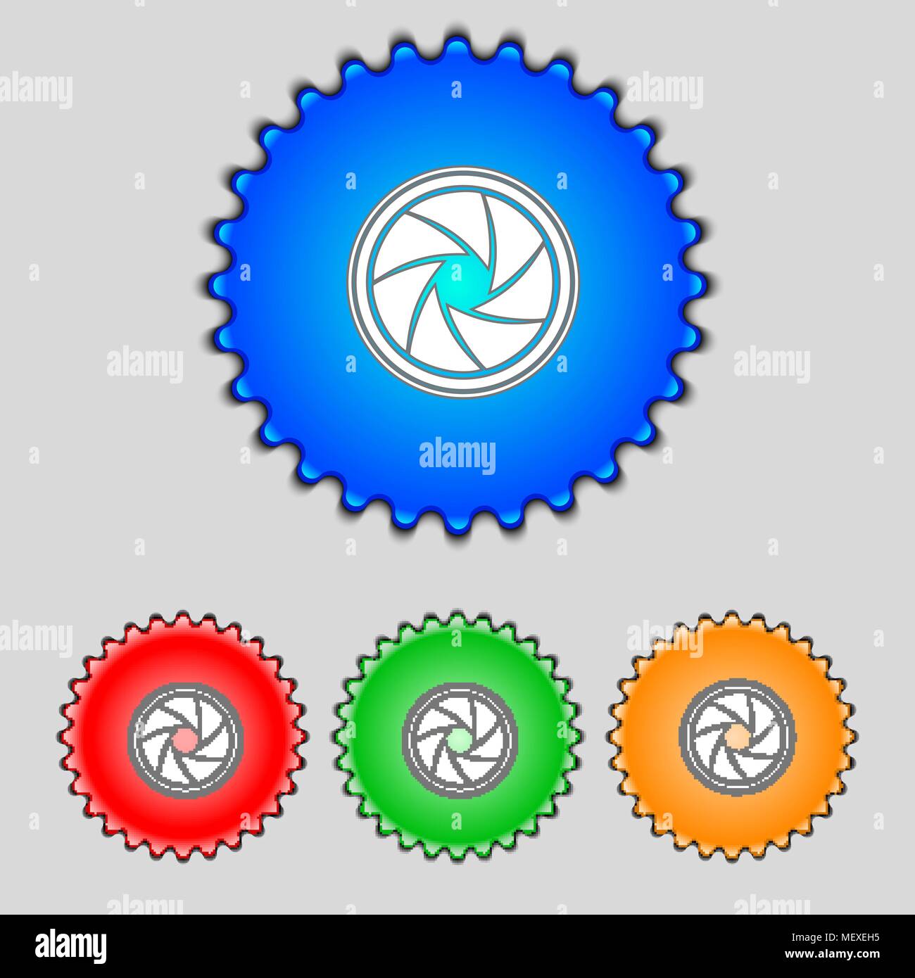 diaphragm icon. Aperture sign. Set colourful buttons. Vector ...