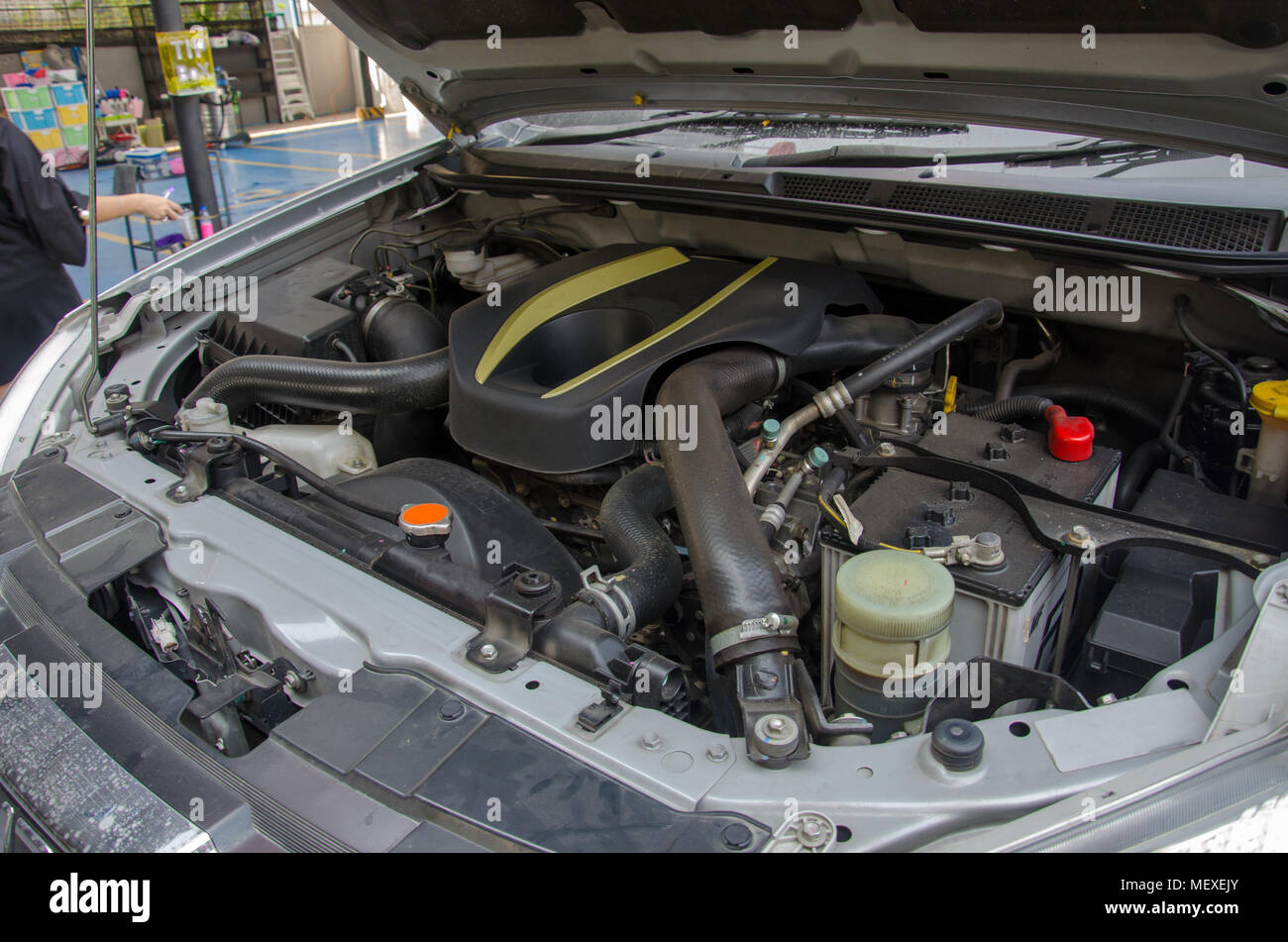 Detail of a car engine Stock Photo - Alamy