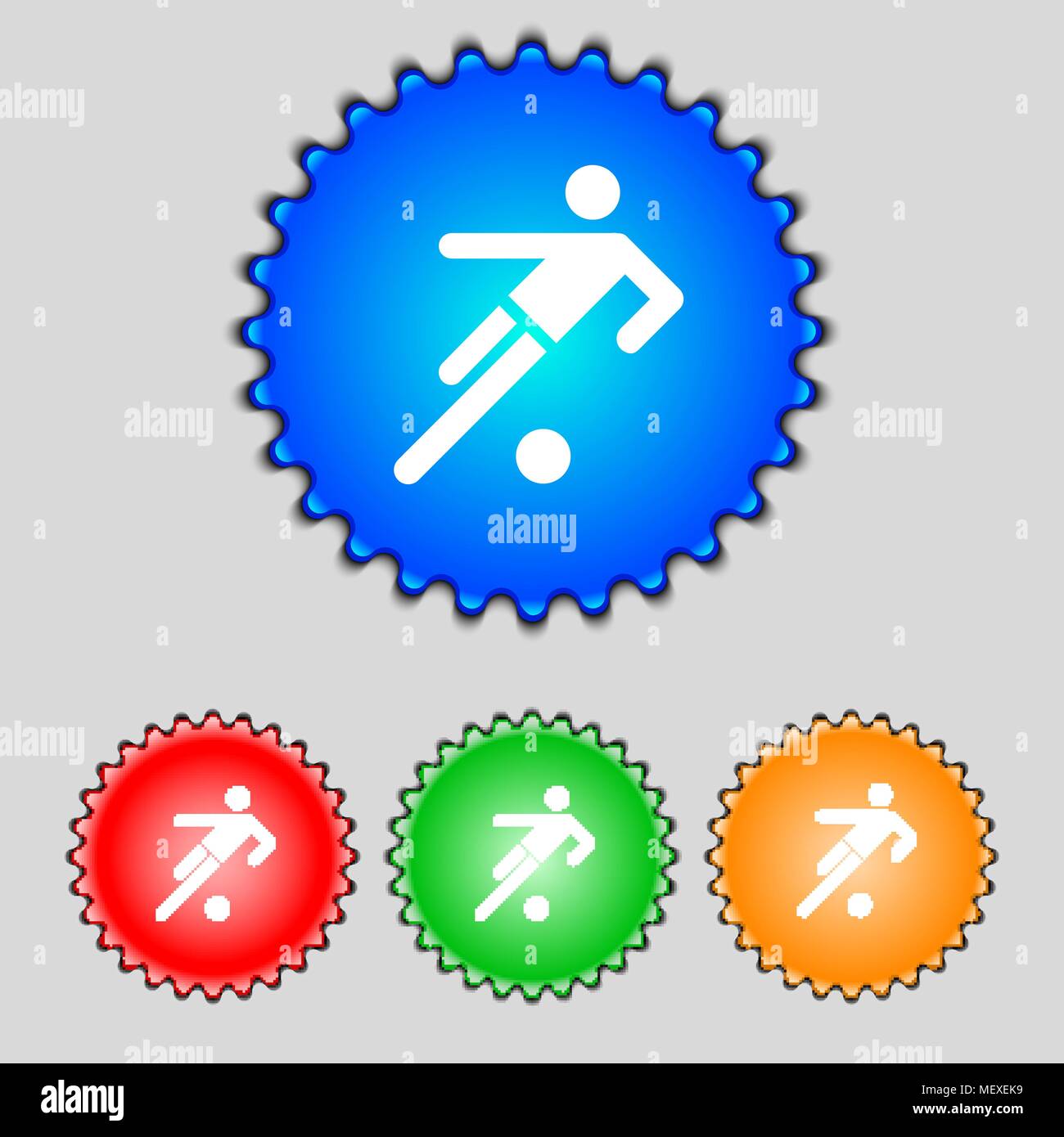 football player icon. Flat modern Set colourful web buttons. Vector ...