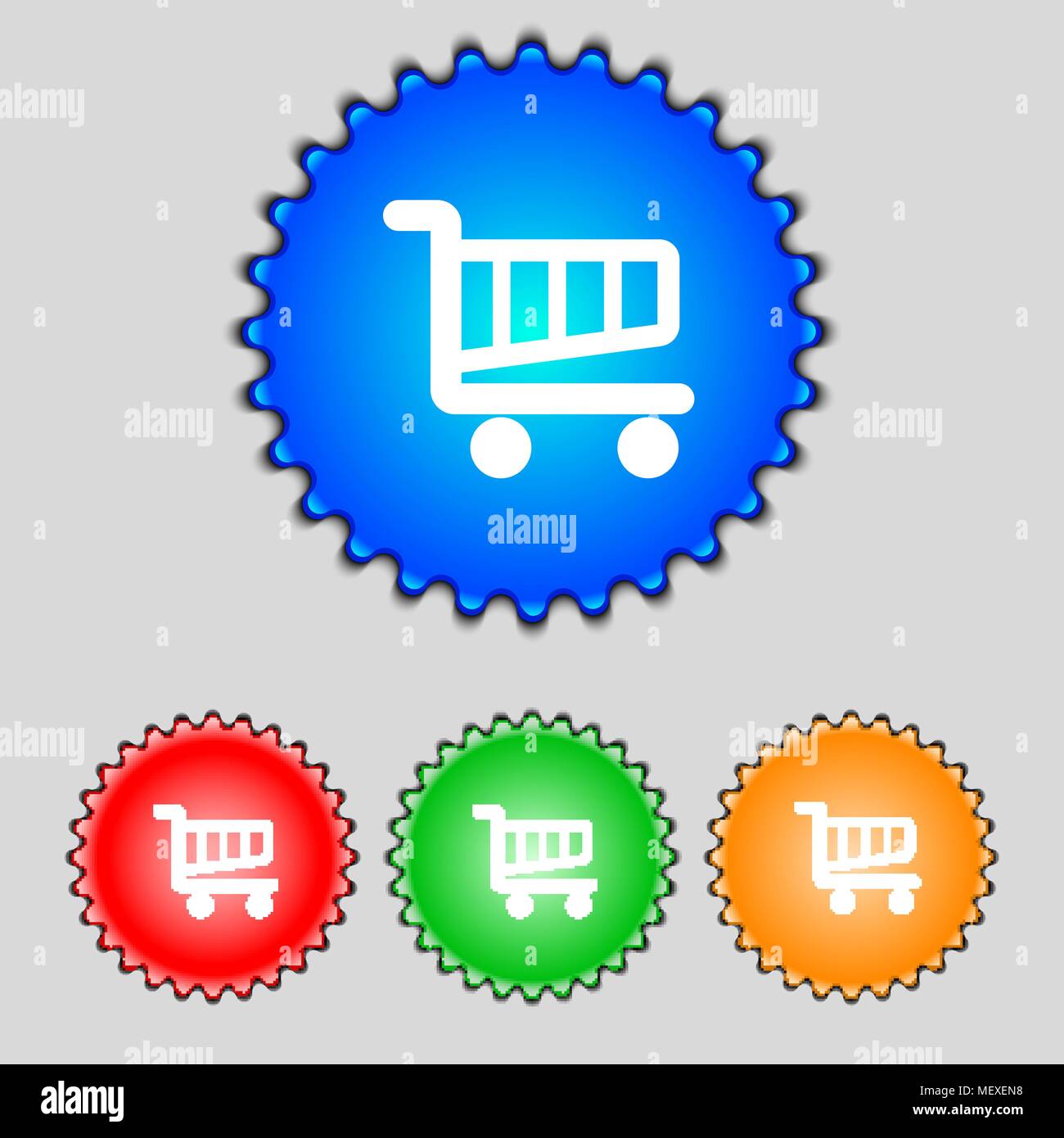 Shopping Cart sign icon. Online buying button. Set colourful buttons ...