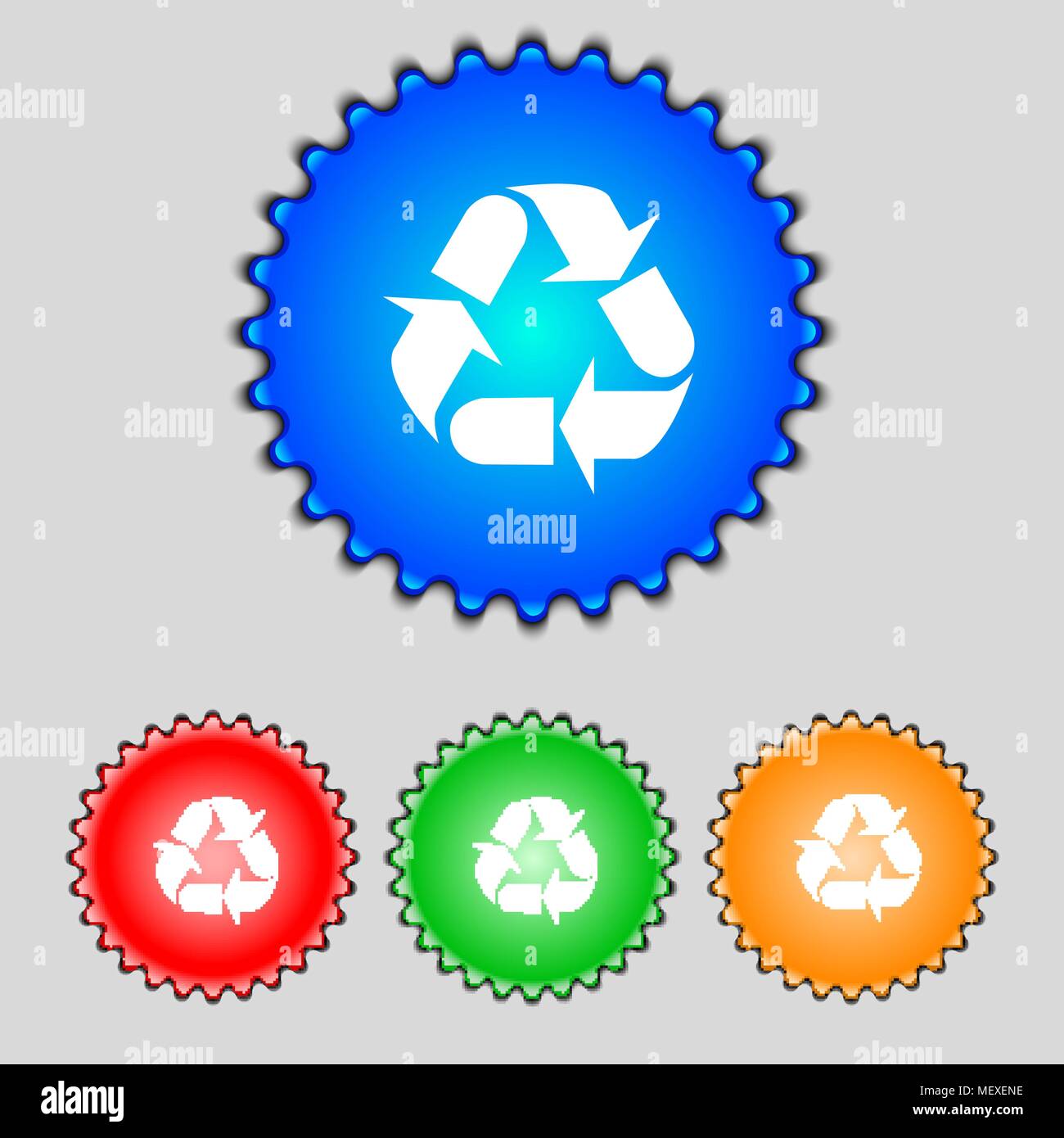processing icon. Flat modern Set colourful web buttons. Vector ...