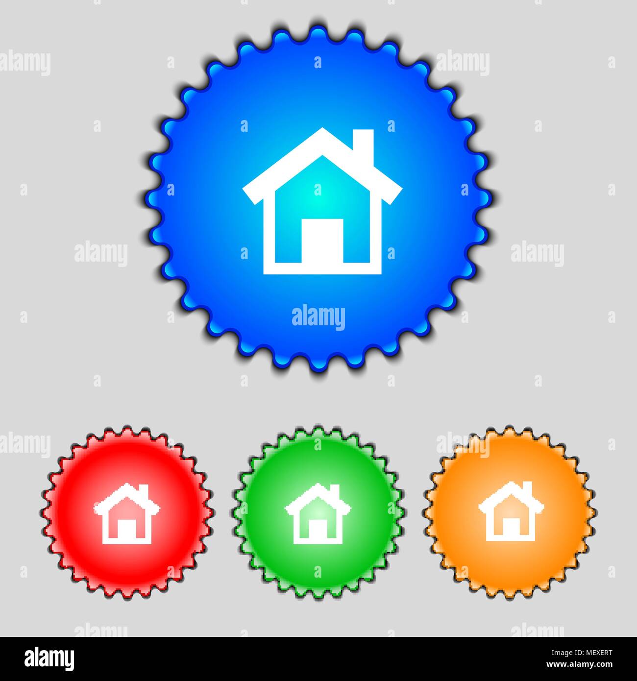 Home sign icon. Main page button. Navigation symbol.Set colourful ...