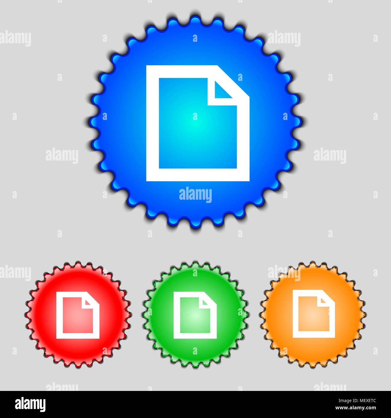 Edit document sign icon. content button. Set colourful buttons Modern ...