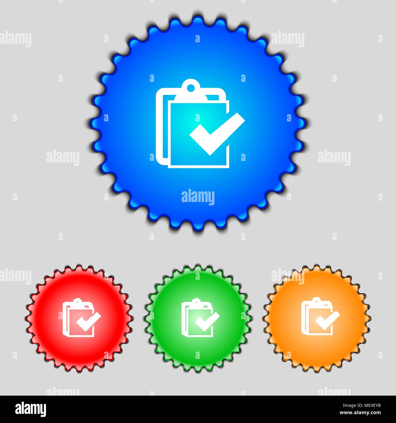 Edit document sign icon. content button. Set colour button. Modern UI ...