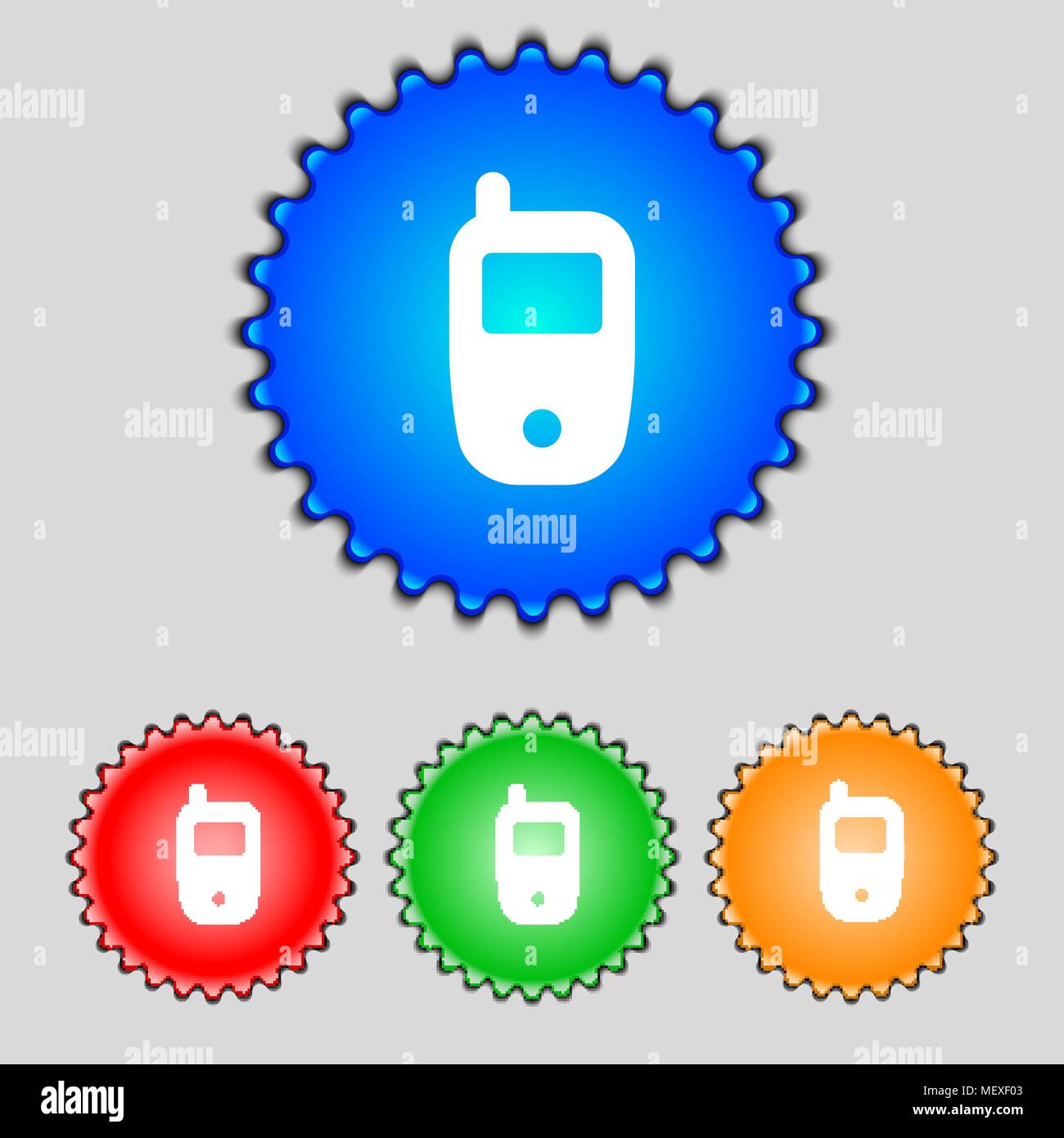 Mobile telecommunications technology symbol. Set colour buttons. Vector ...