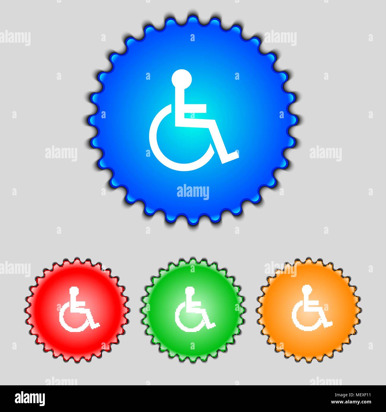 Disabled sign icon. Human on wheelchair symbol. Handicapped invalid ...