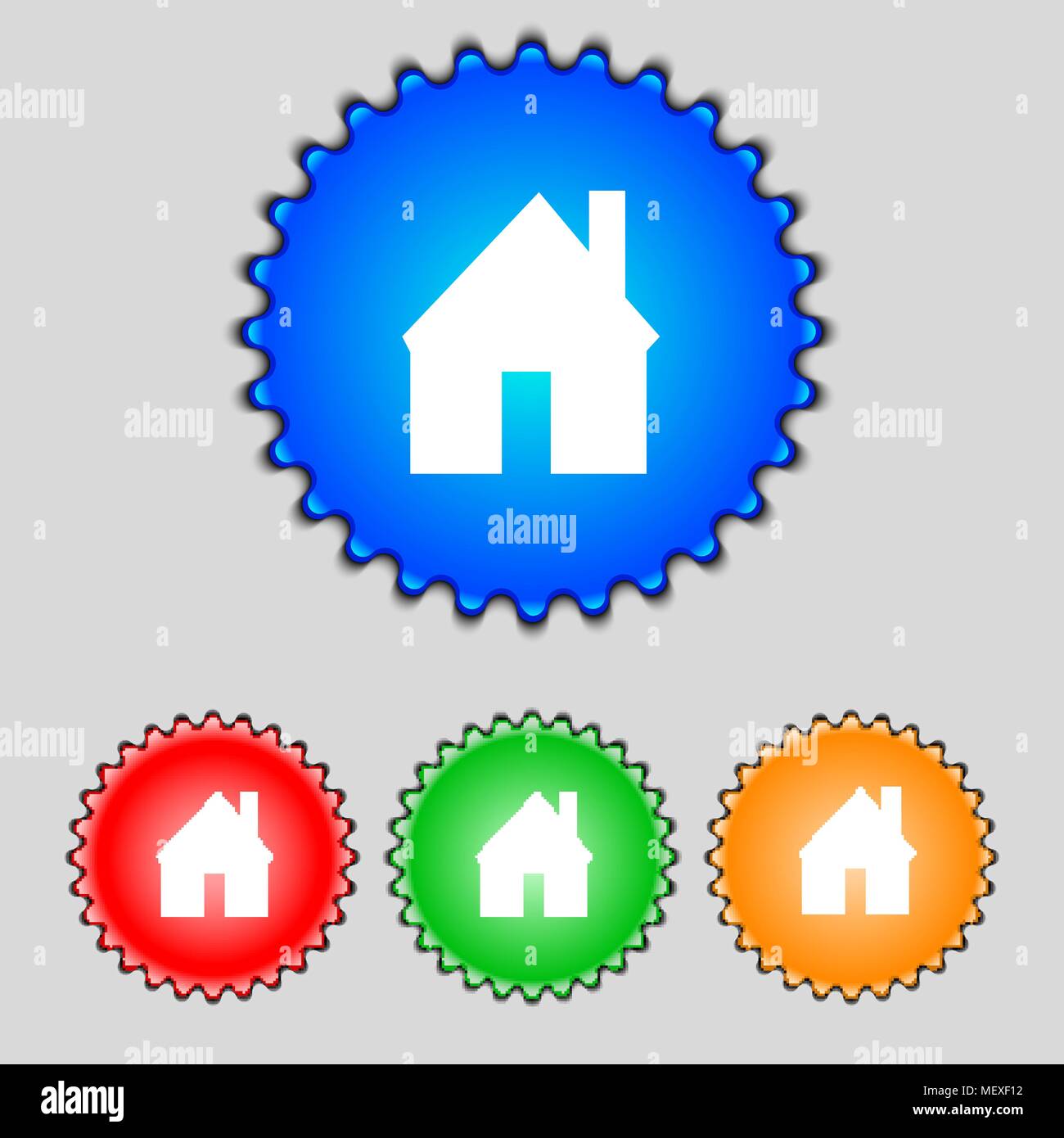 Home sign icon. Main page button. Navigation symbol. Set colourful ...