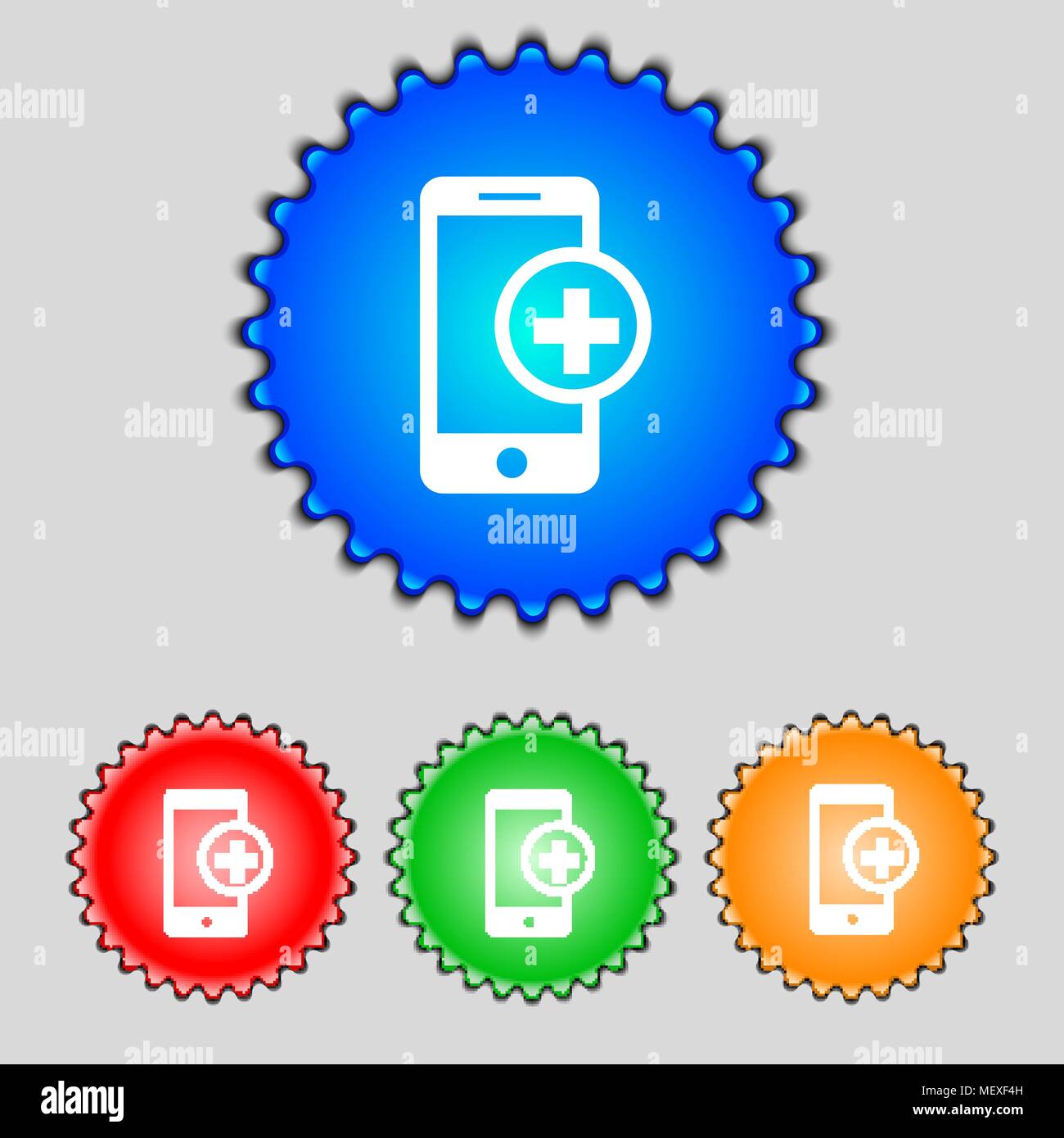 Mobile devices sign icon. mobile with symbol plus. Map pointers ...