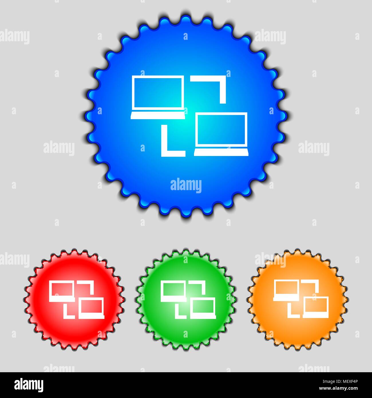 Synchronization sign icon. Notebooks sync symbol. Data exchange. Set ...