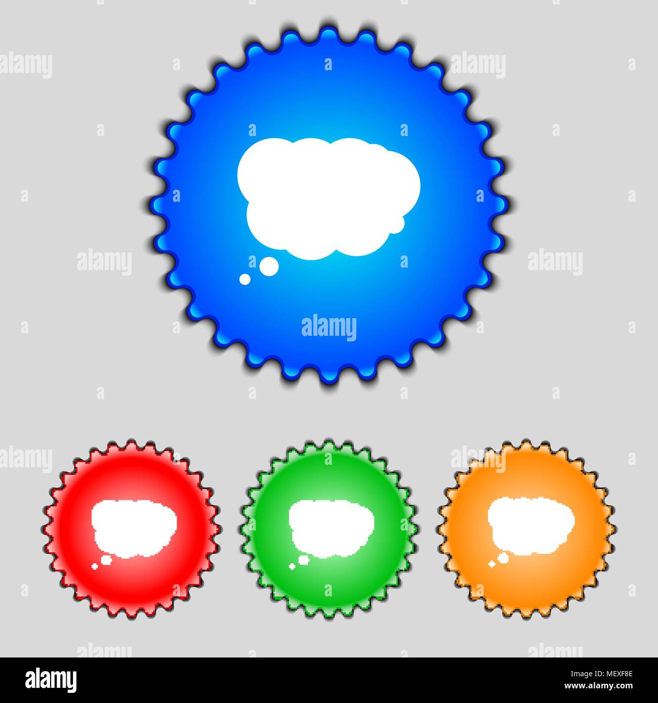 Cloud sign icon. Data storage symbol.Set colourful buttons. Vector ...