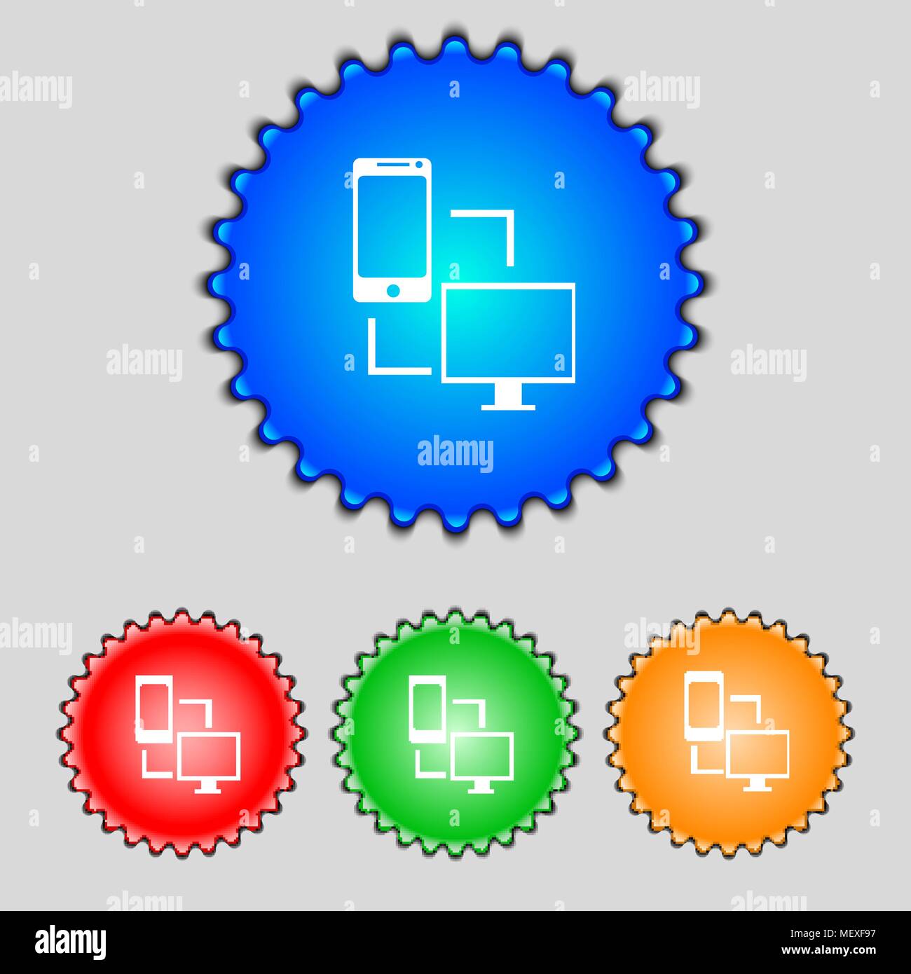 Synchronization sign icon. communicators sync symbol. Data exchange ...