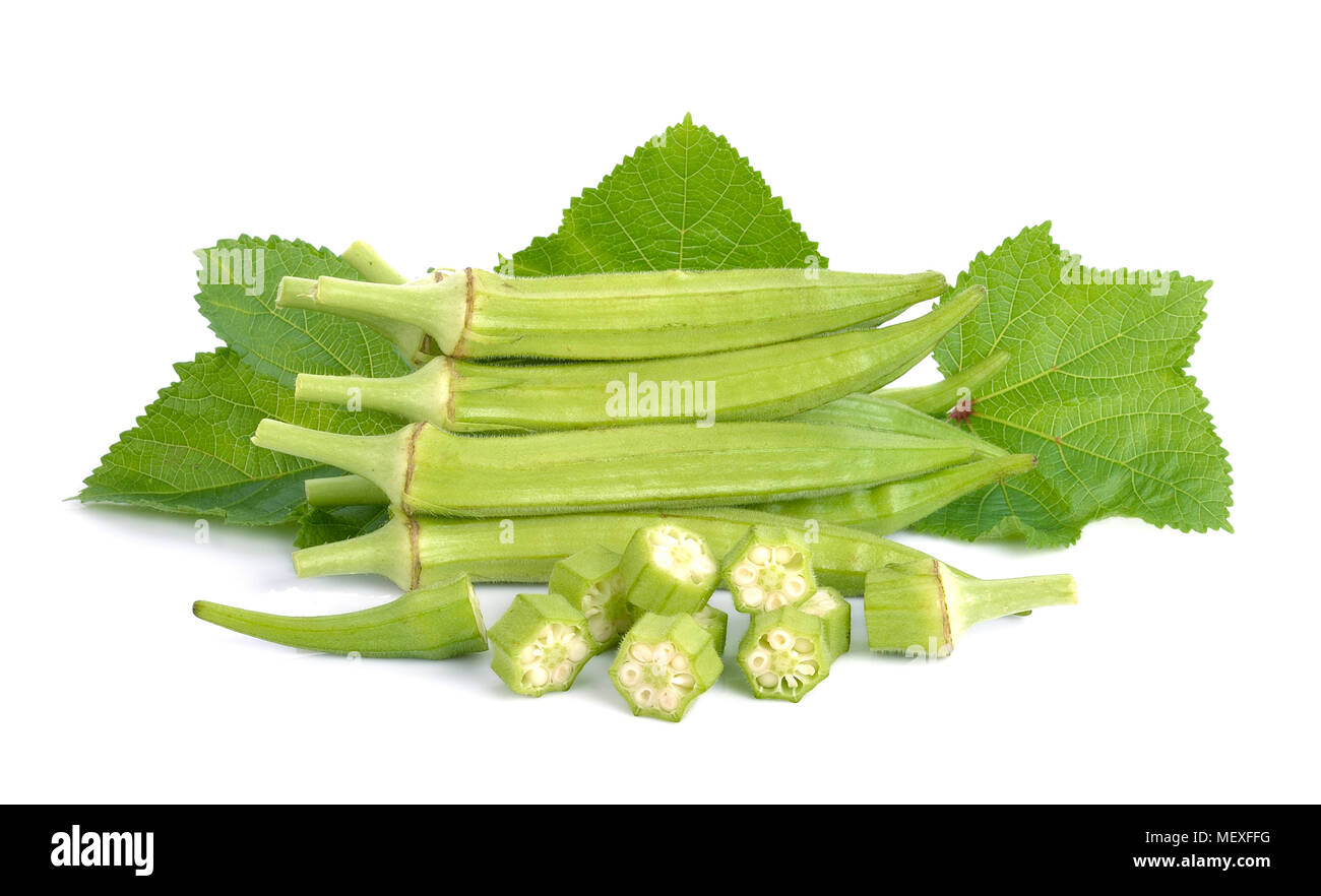 okra isolated on white background Stock Photo - Alamy