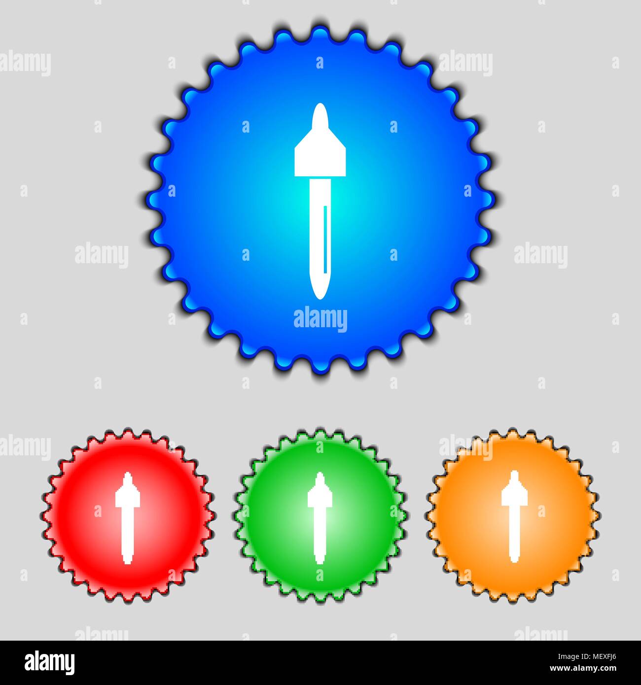 dropper sign icon. pipette symbol. Set of colored buttons. Vector ...