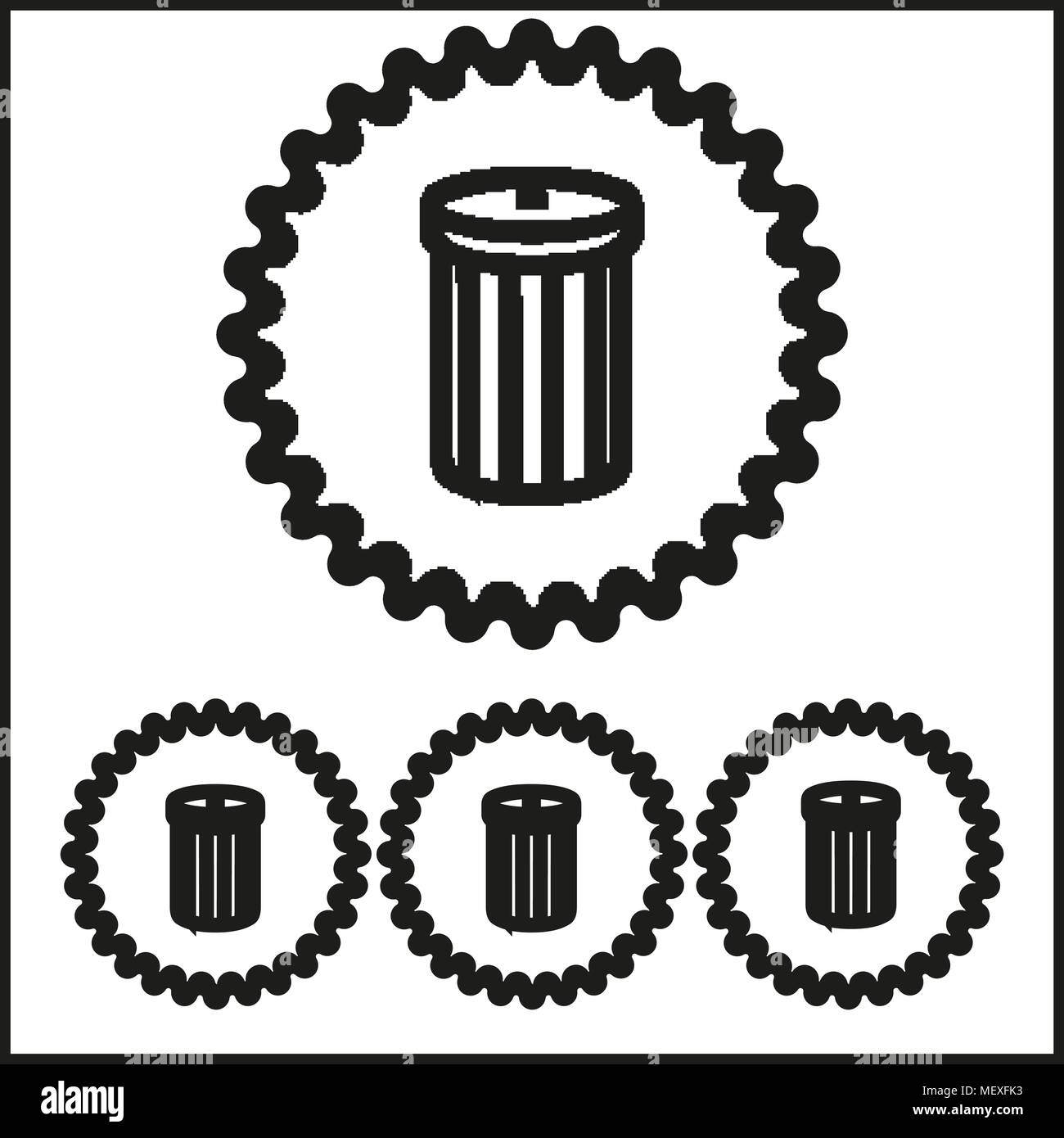 Recycle bin sign icon. Symbol. Set of colored buttons. Vector ...