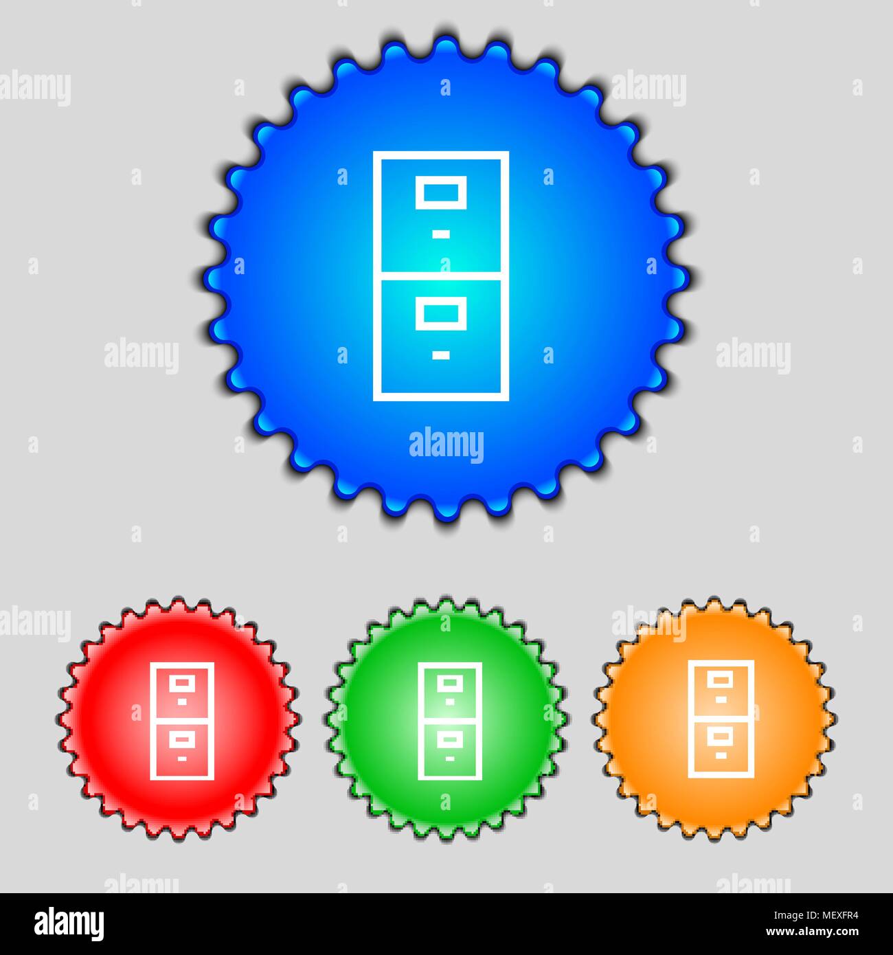 Safe sign icon. Deposit lock symbol. Set of colour buttons. Vector ...