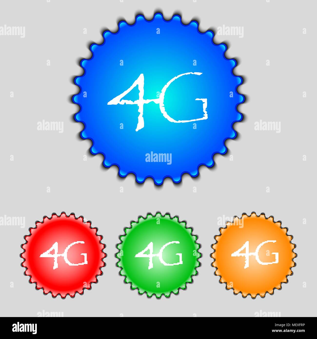4G sign icon. Mobile telecommunications technology symbol. Set of ...