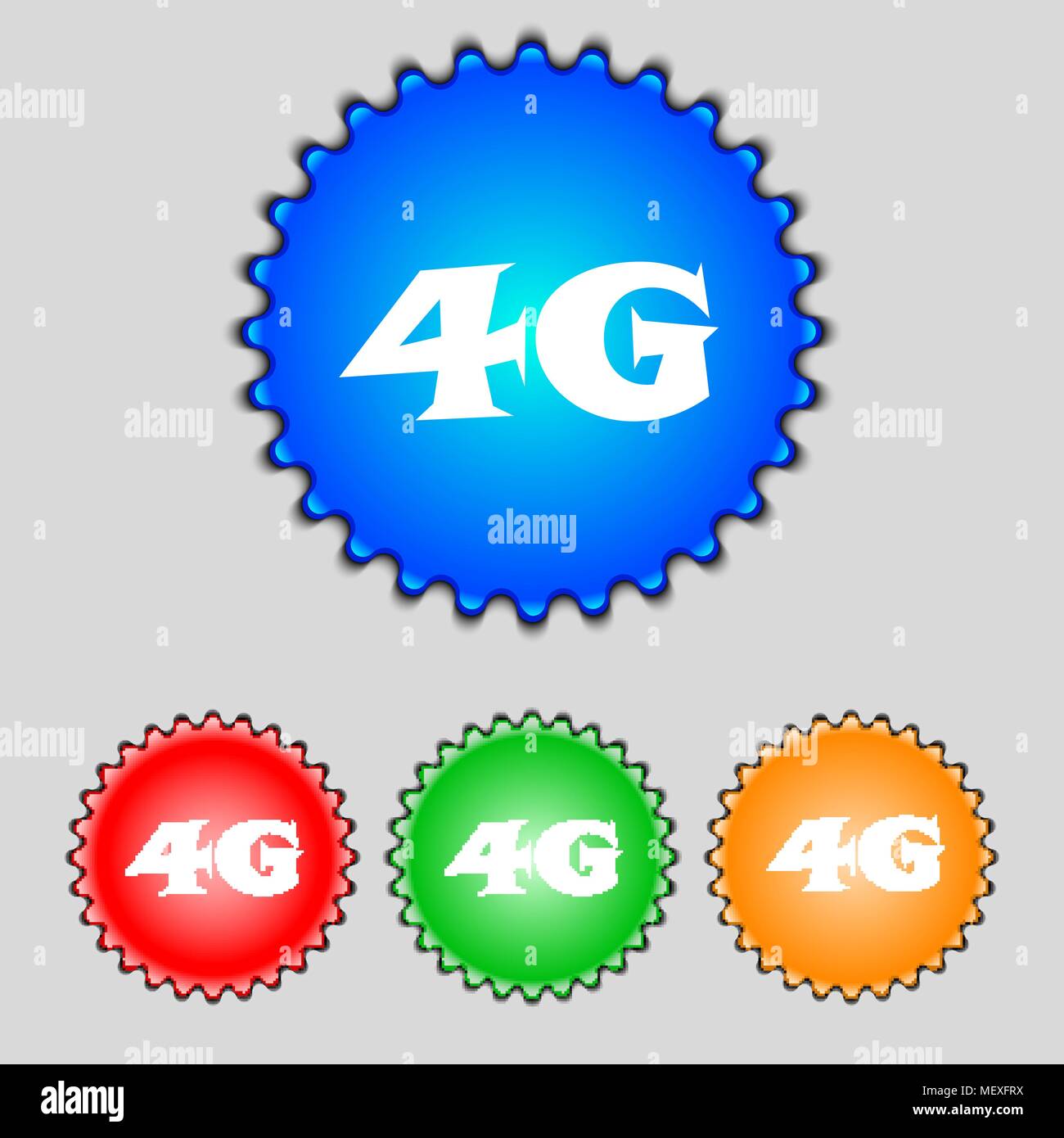 4G sign icon. Mobile telecommunications technology symbol. Set of ...