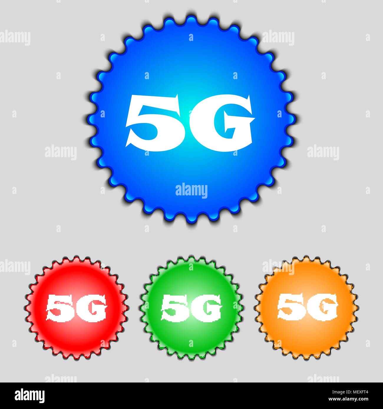 5G sign icon. Mobile telecommunications technology symbol. Set of ...