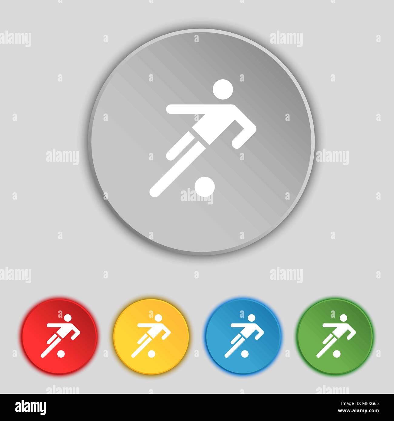 football player icon. Flat modern Set colourful web buttons. Vector ...