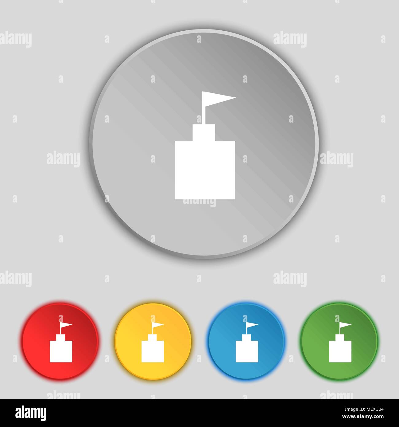 tower icon. Set Flat modern web colour button.Vector illustration Stock ...