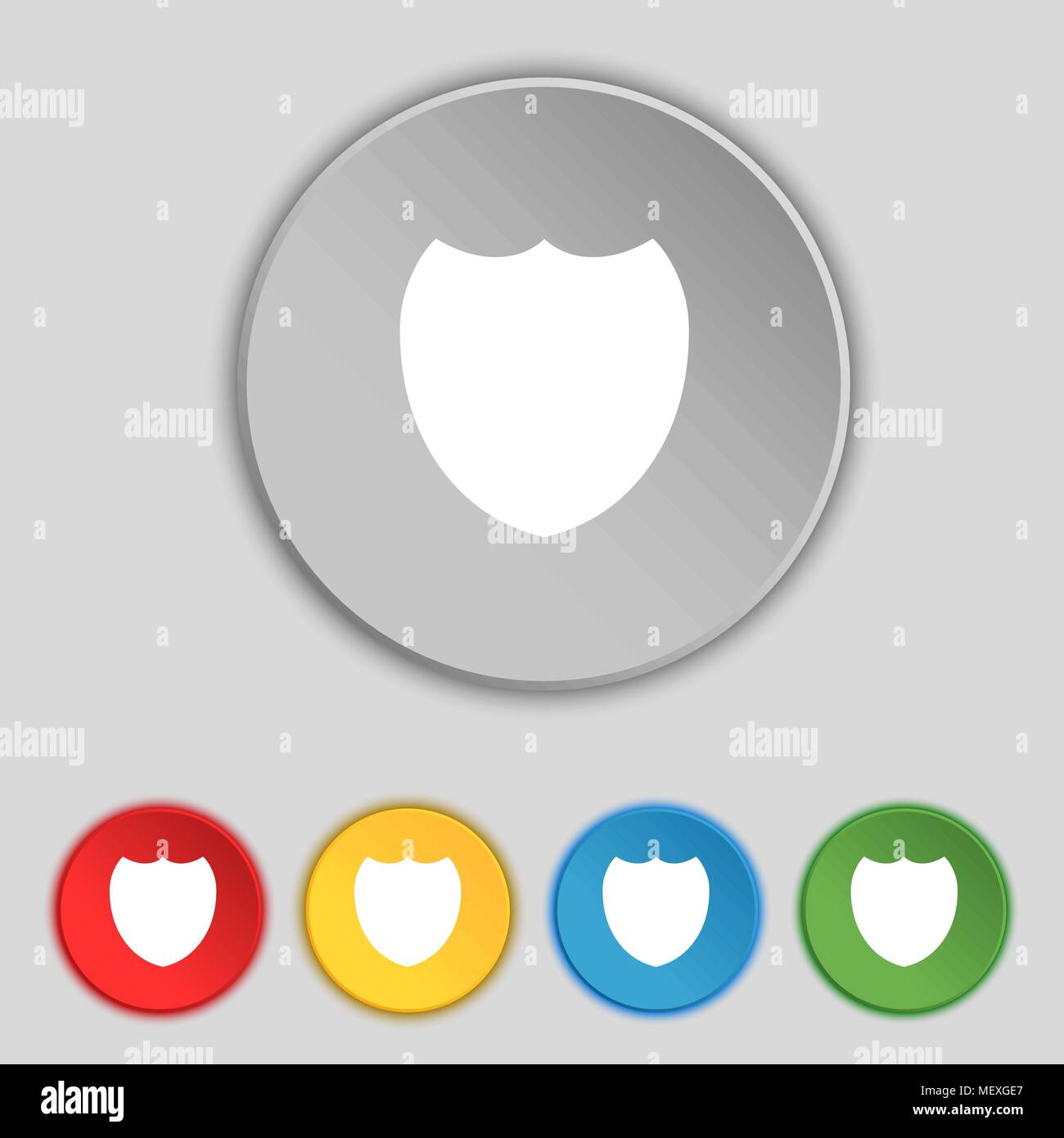 Shield sign icon. Protection symbol. Set colour buttons. Vector ...